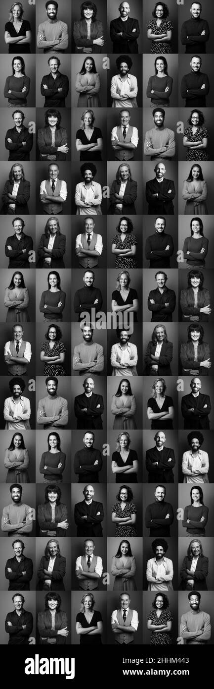 Group of people in a collage Stock Photo - Alamy