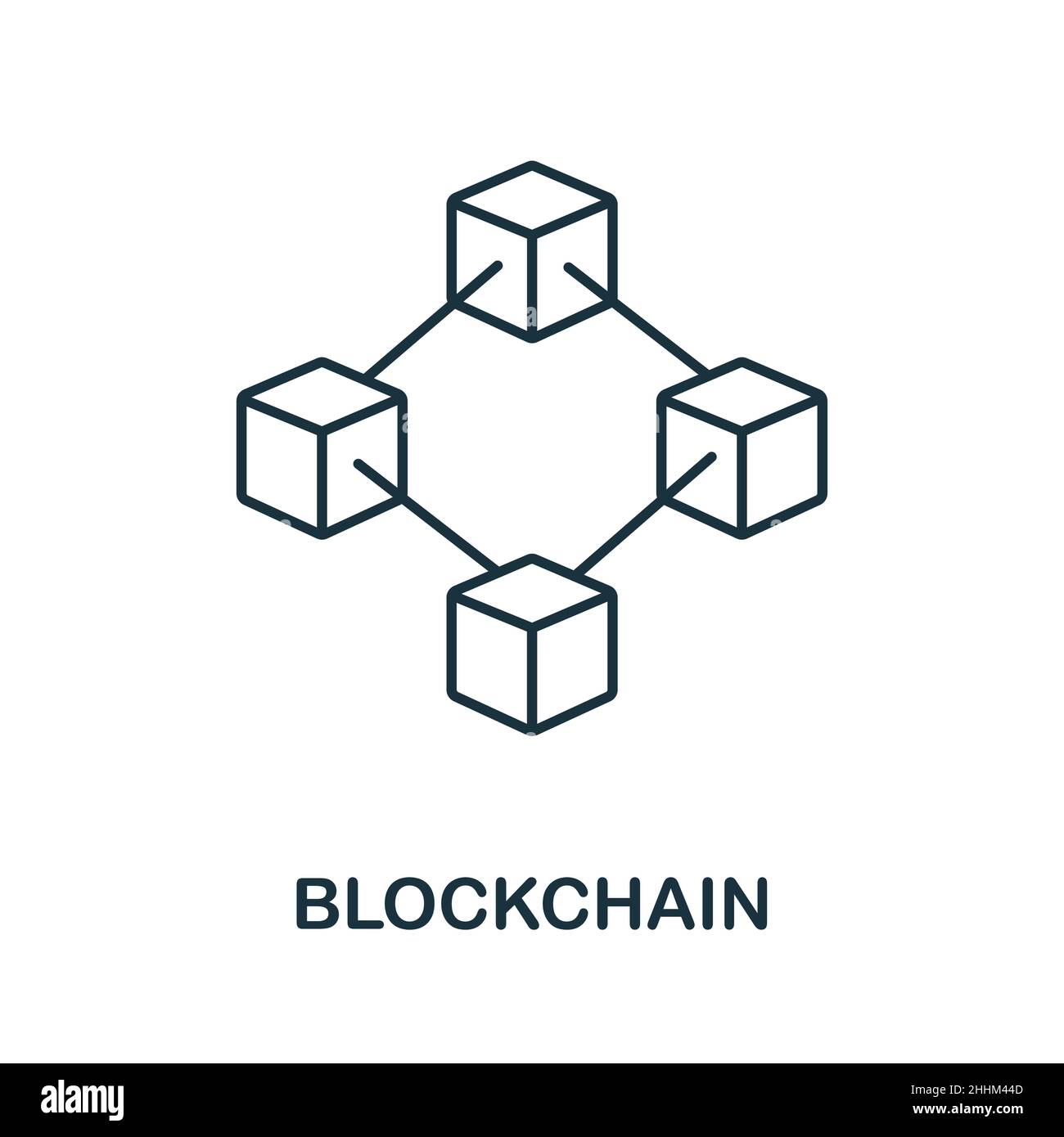 Blockchain icon. Line element from industry 4.0 collection. Linear ...
