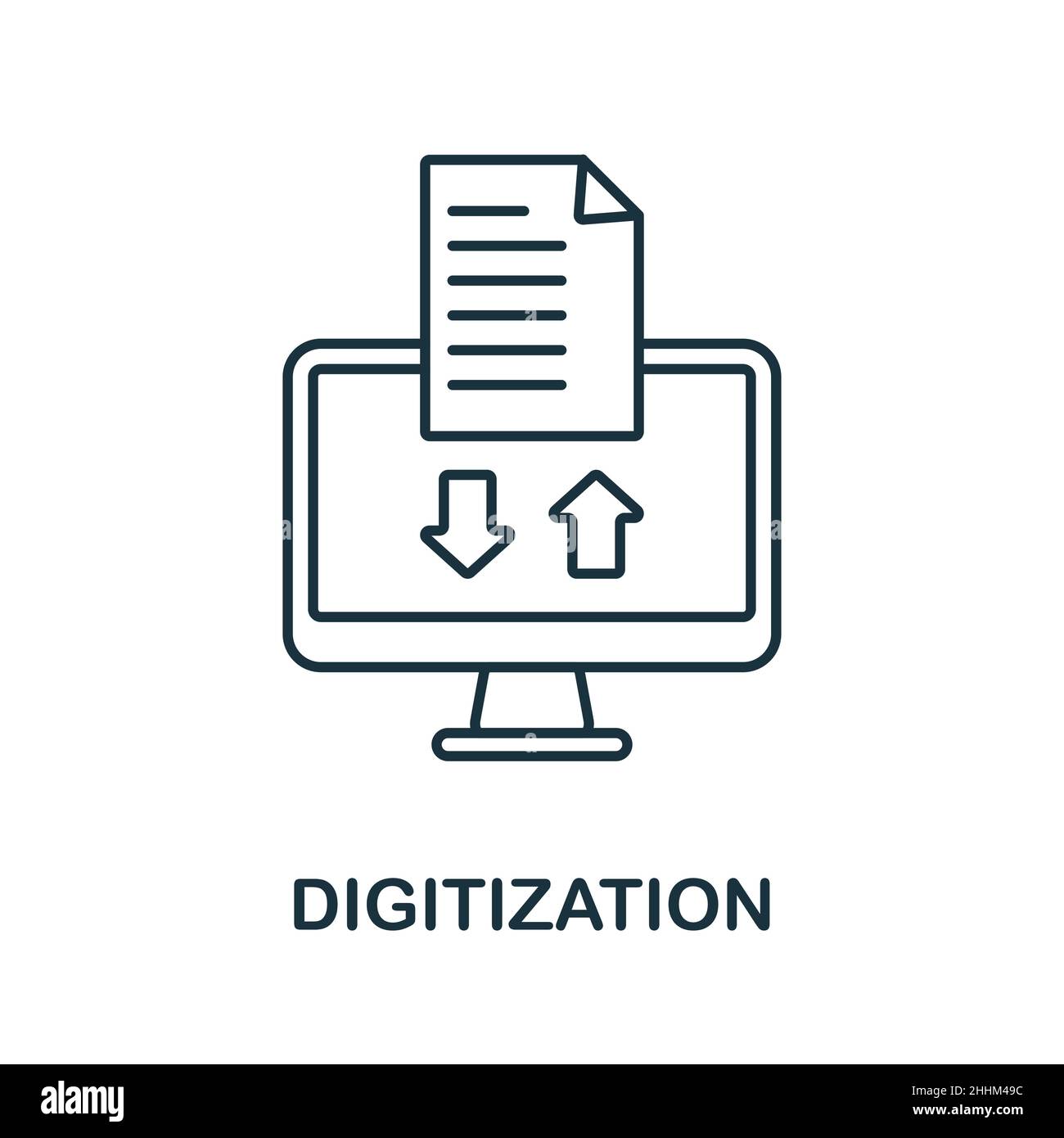Digitization Icon Line Element From Industry 40 Collection Linear Digitization Icon Sign For
