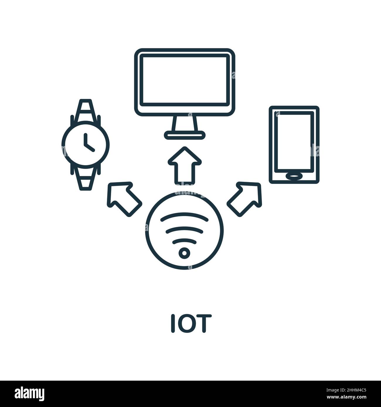 Iot icon. Line element from industry 4.0 collection. Linear Iot icon ...