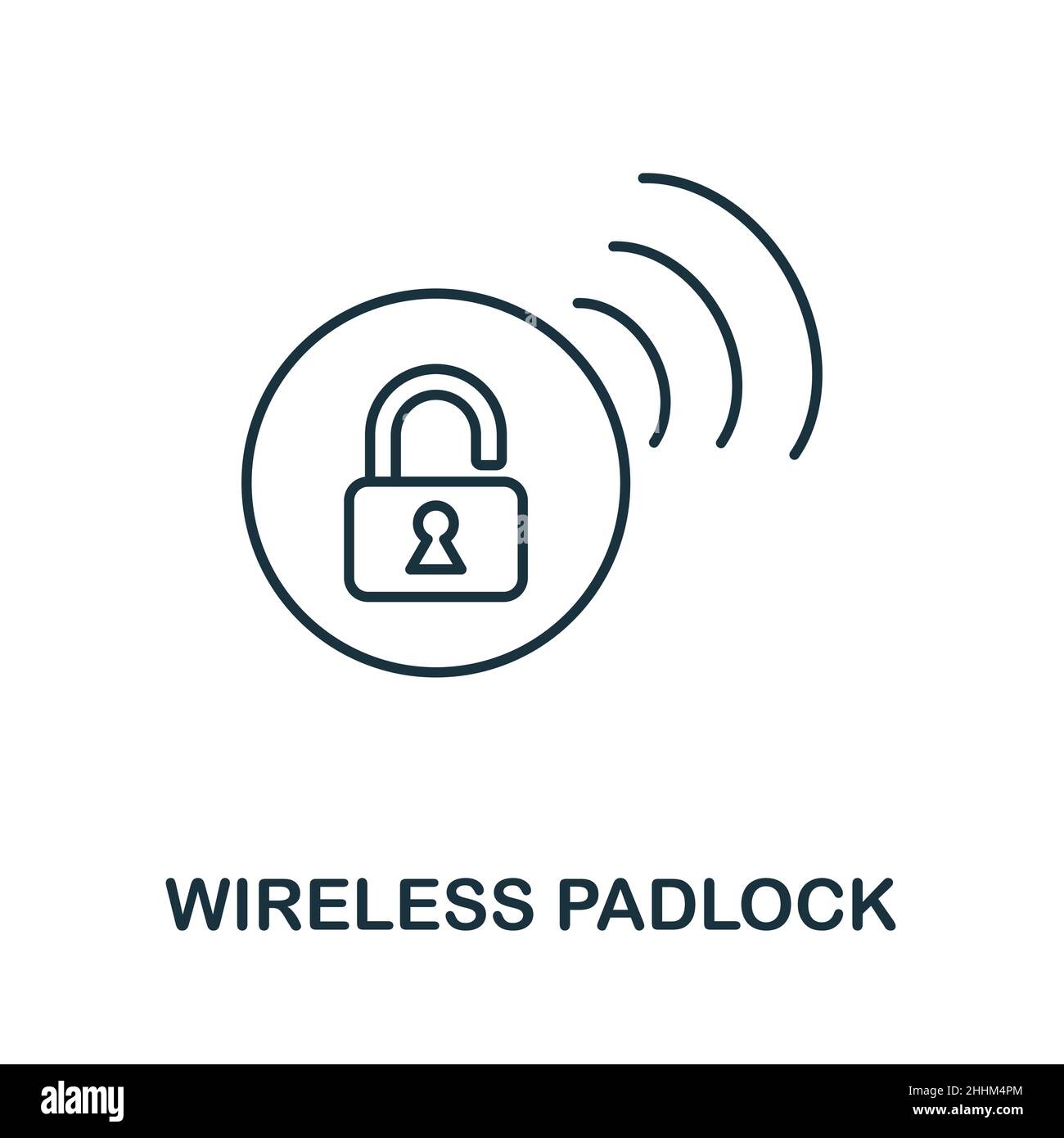 Wireless Padlock icon. Line element from internet technology collection ...