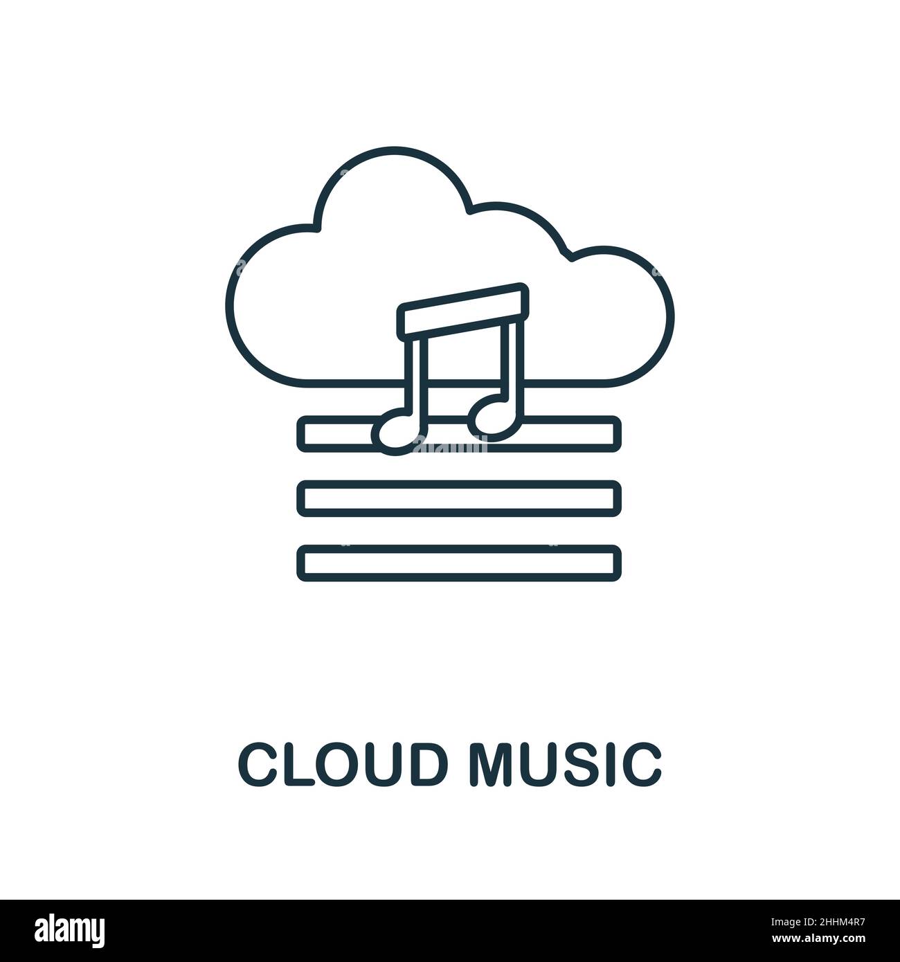 Cloud Music icon. Line element from internet technology collection ...