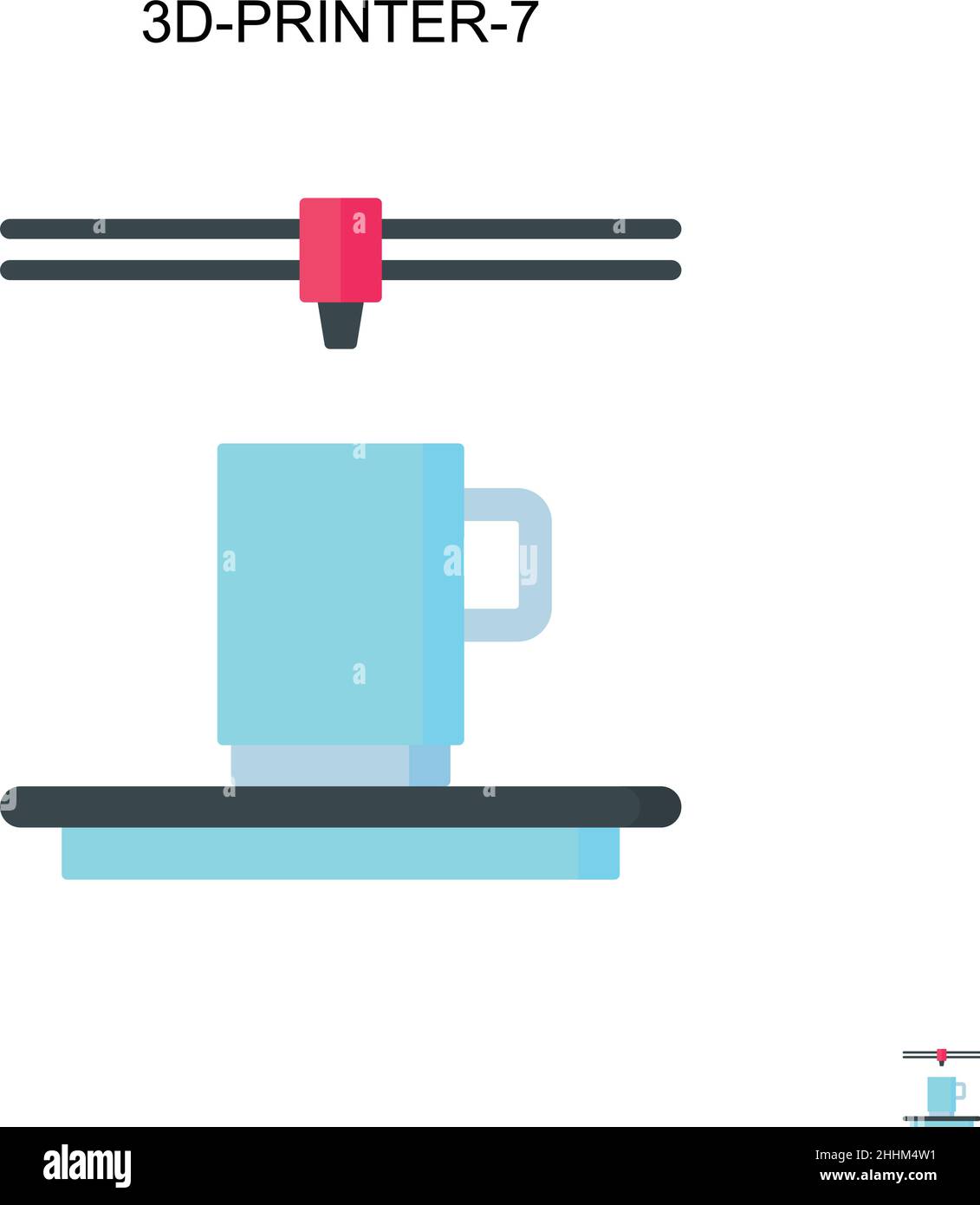 3d-printer-7 Simple vector icon.Perfect color modern pictogram on ...
