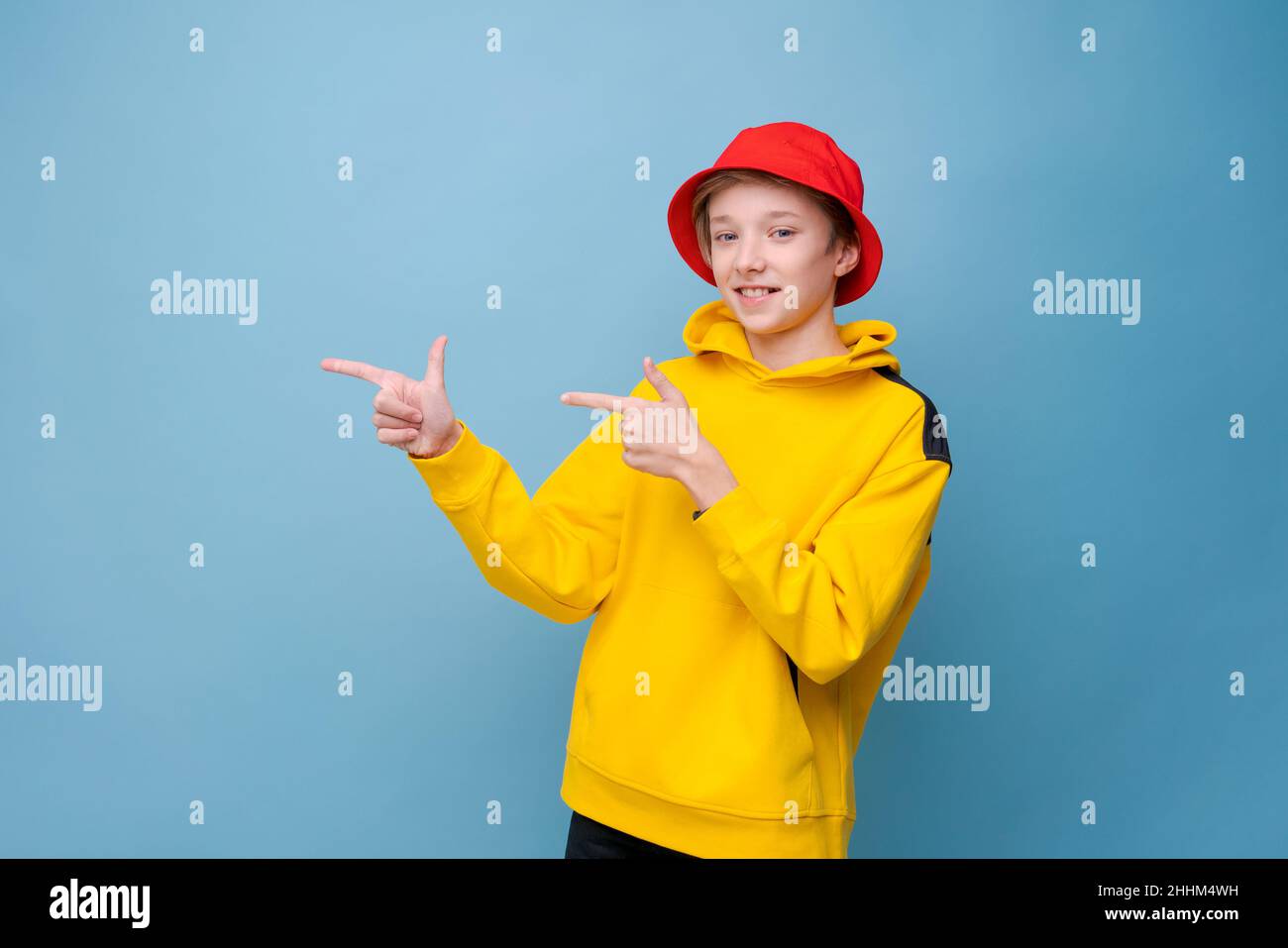 Pointing gesture to side with your finger. Rapper. Information banner ...