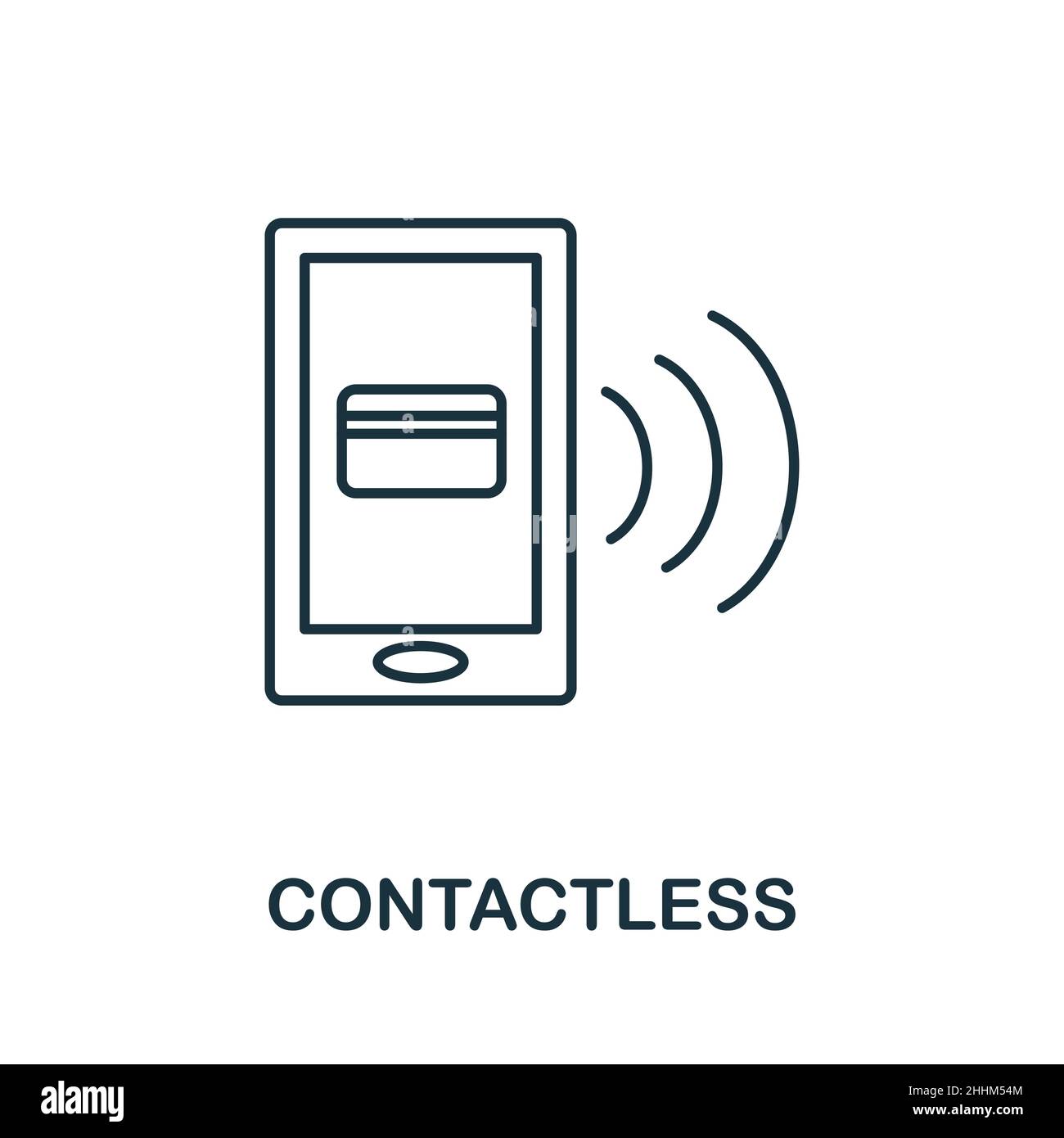 Contactless icon. Line element from internet technology collection ...