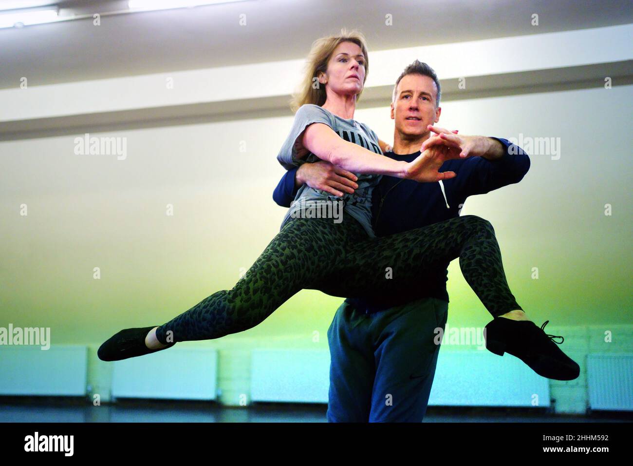 Ballroom Dancers Anton Du Beke And Erin Boag During Rehearsals For Their Dance Tour Anton And