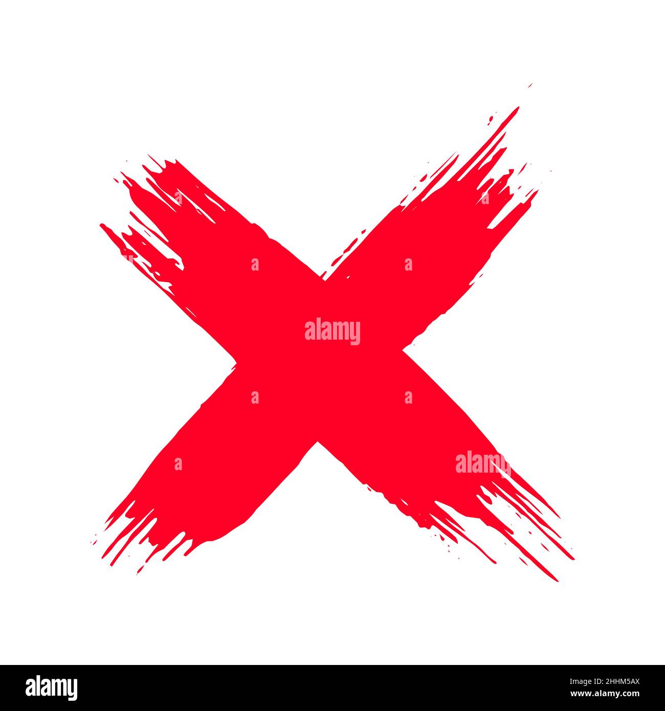 Dirty grunge hand drawn with brush strokes cross x vector illustration ...
