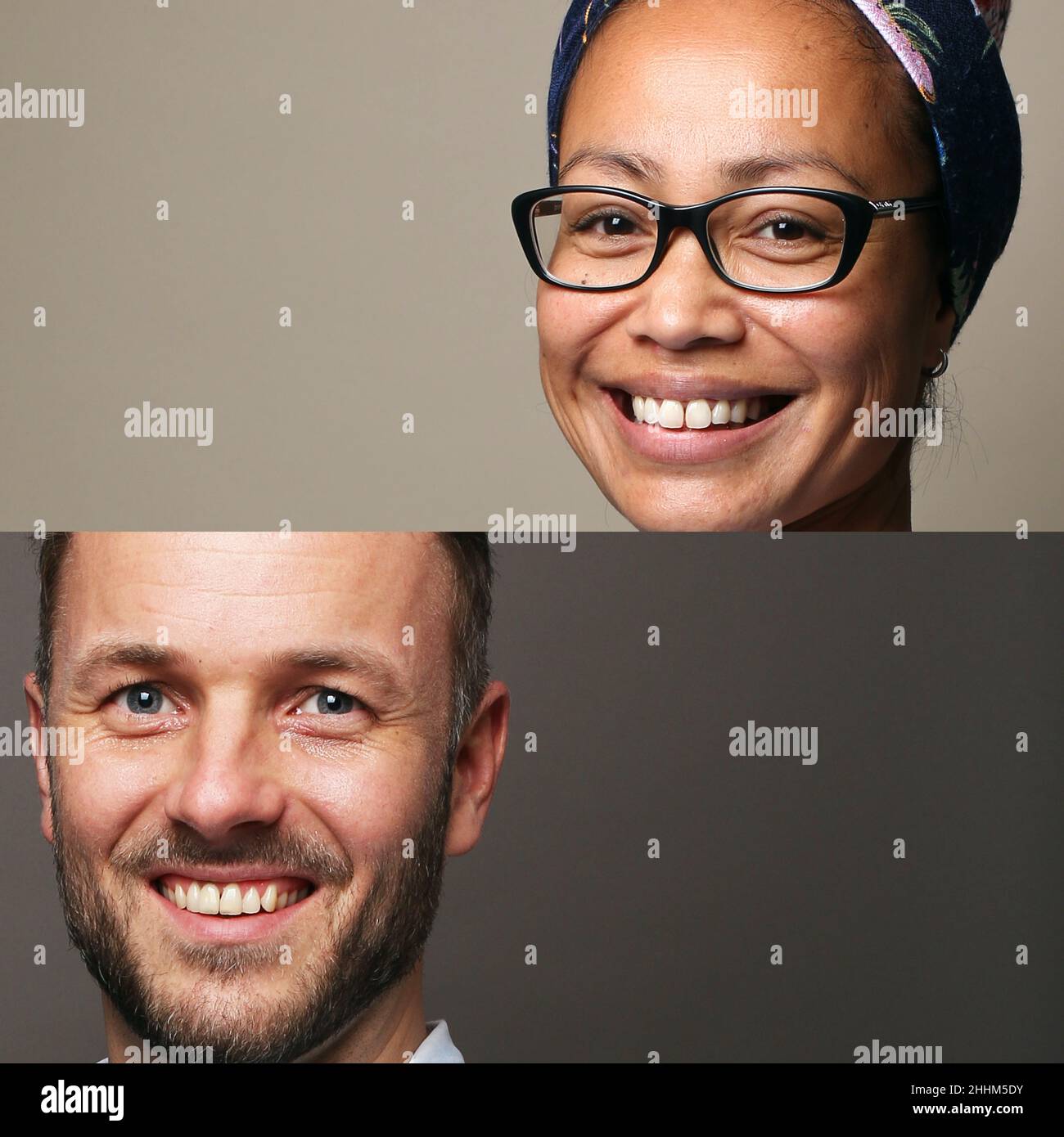 Group of people in a collage Stock Photo - Alamy