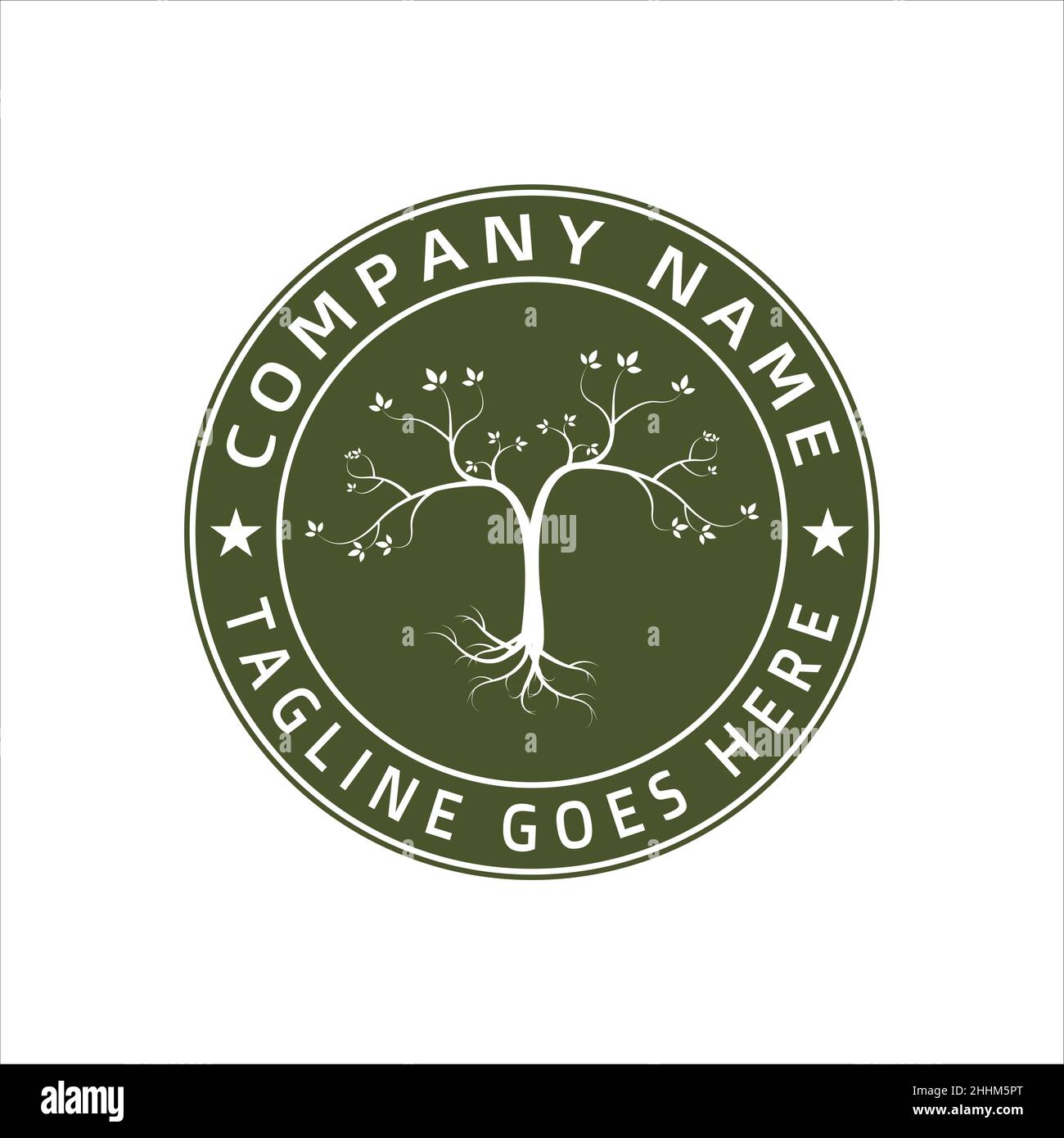 Olive tree logo stamp, Oak Emblem, dry old tree logo design inspiration ...