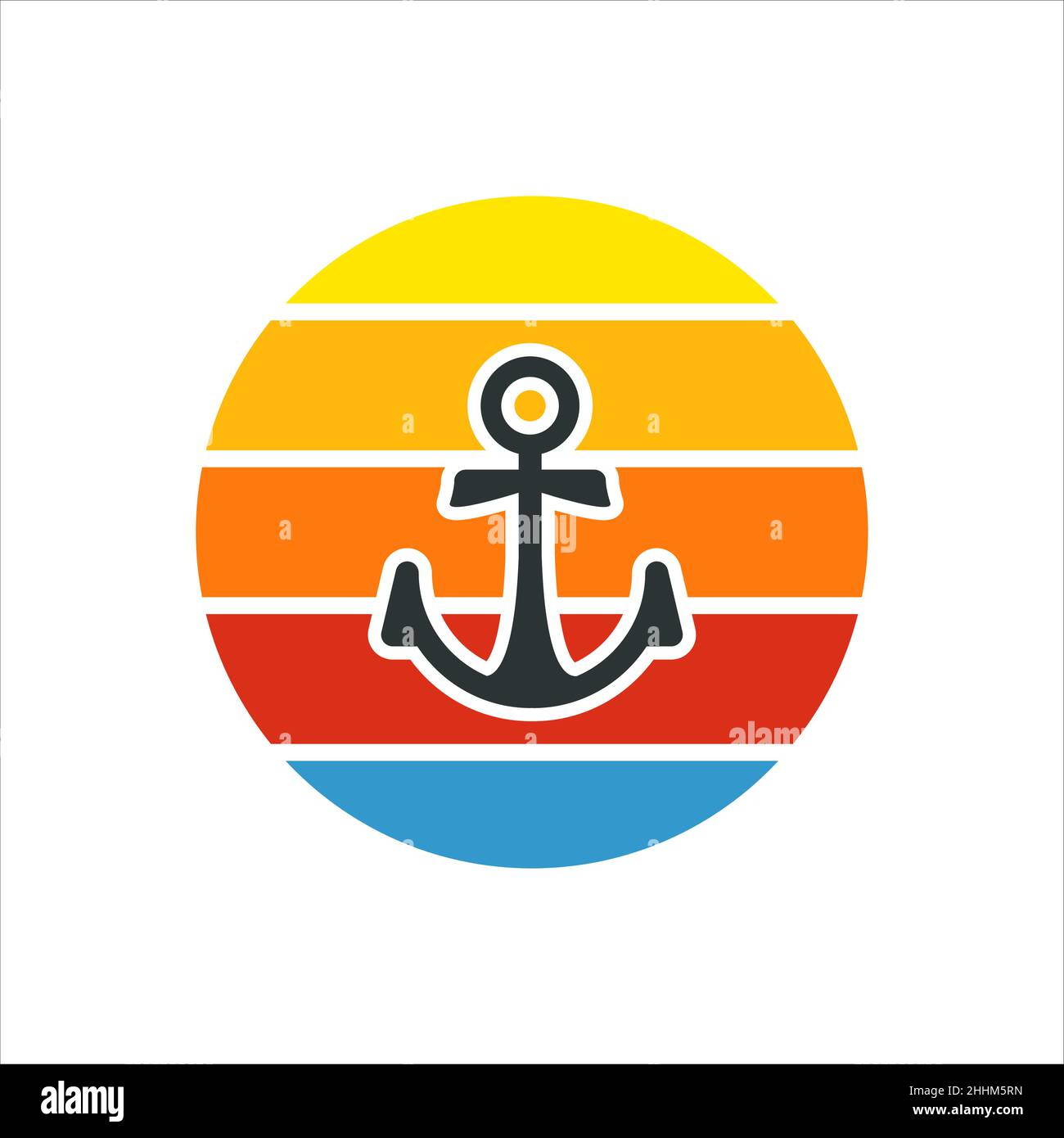 Anchor with sunrise logo design concept Stock Vector Image & Art - Alamy