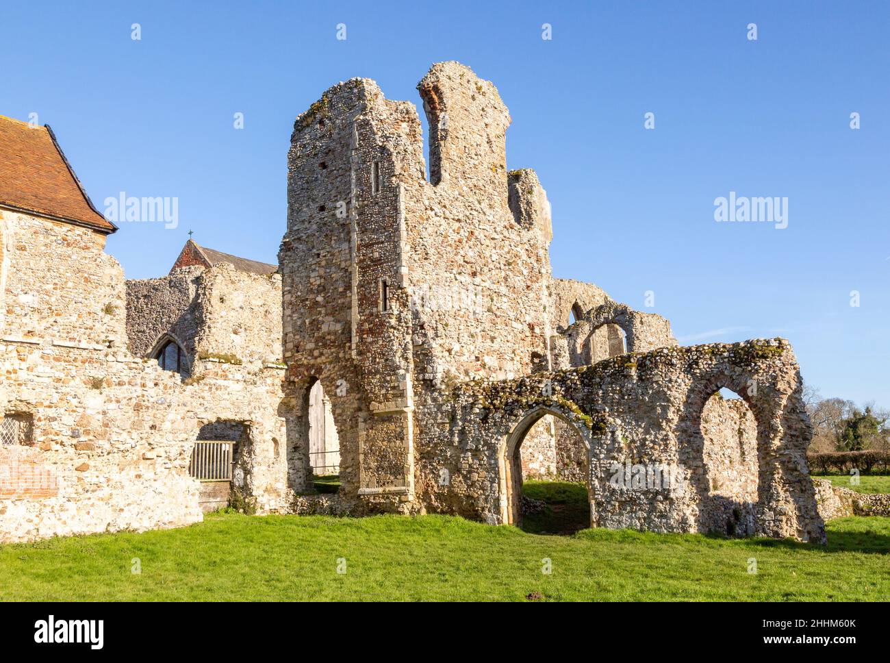 Ruins of Leiston Abbey, Suffolk, England, UK rebuilt in this location ...