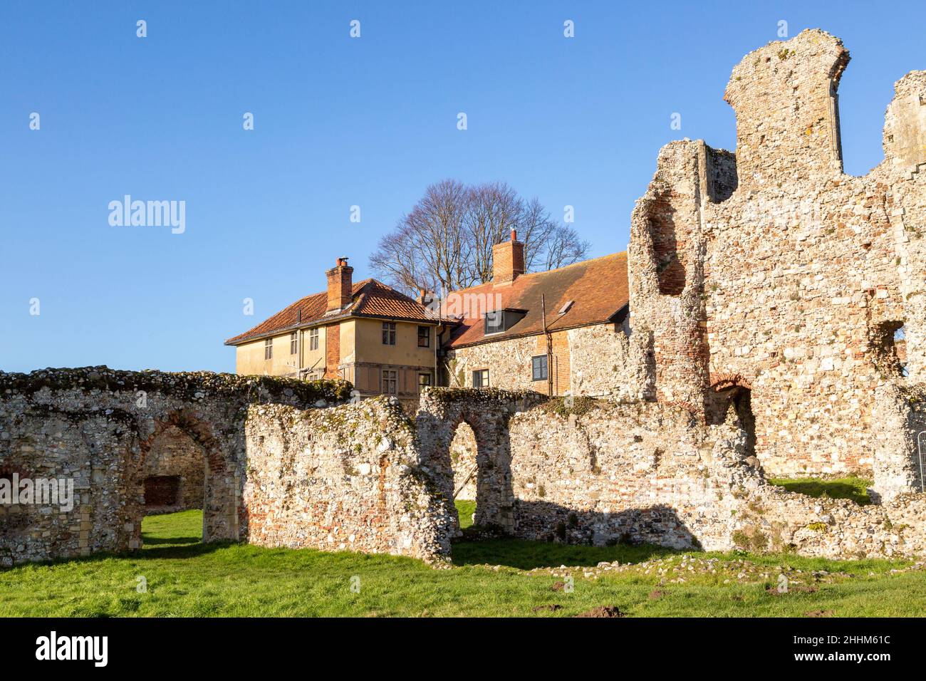 Ruins of Leiston Abbey, Suffolk, England, UK rebuilt in this location ...