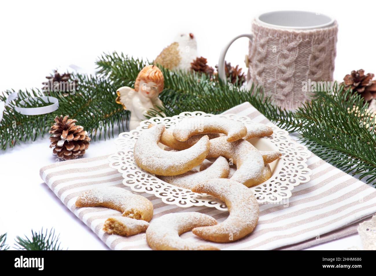 Traditional German or Austrian Vanillekipferl vanilla kipferl cookies ...