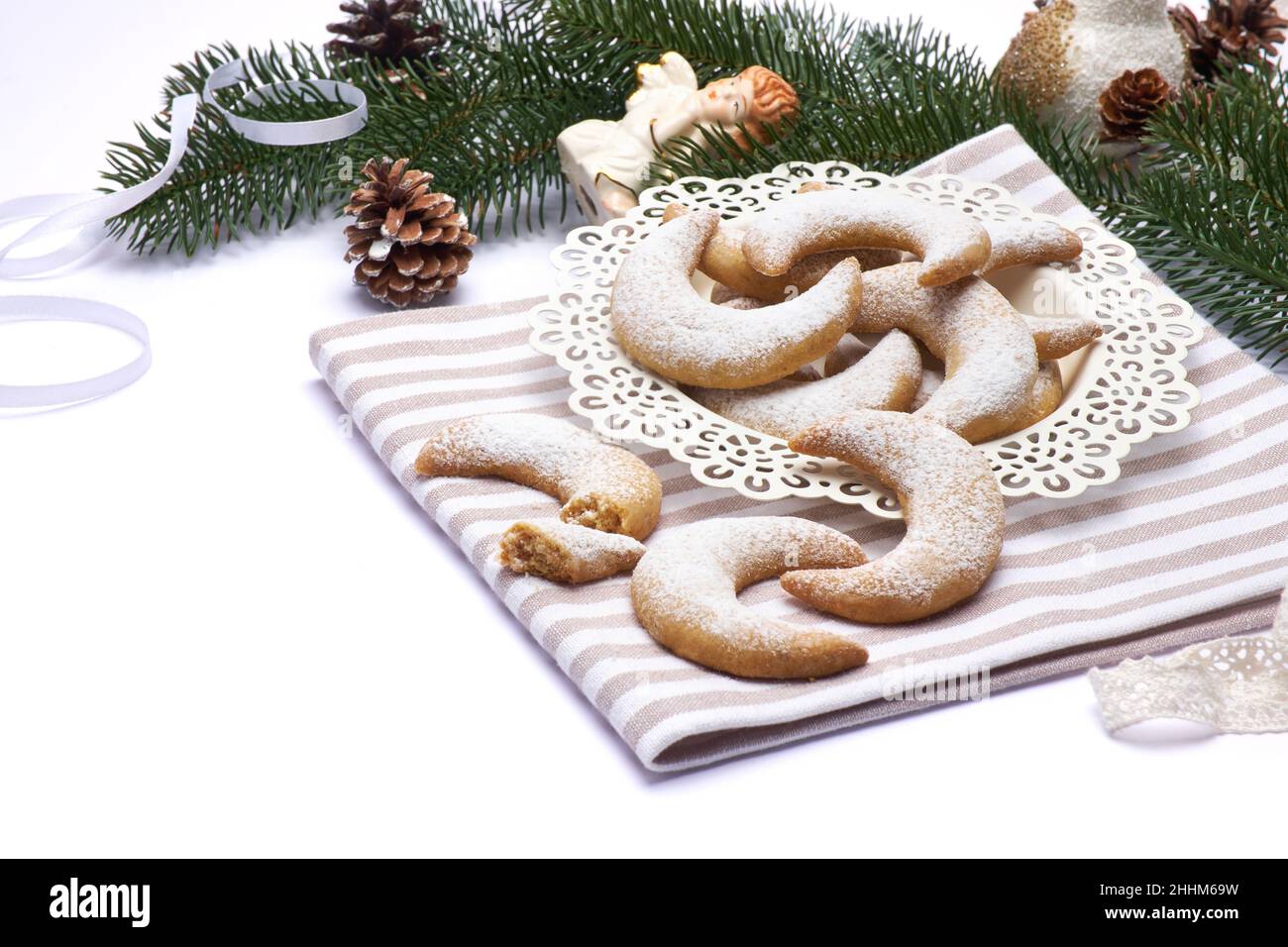 Traditional German or Austrian Vanillekipferl vanilla kipferl cookies ...