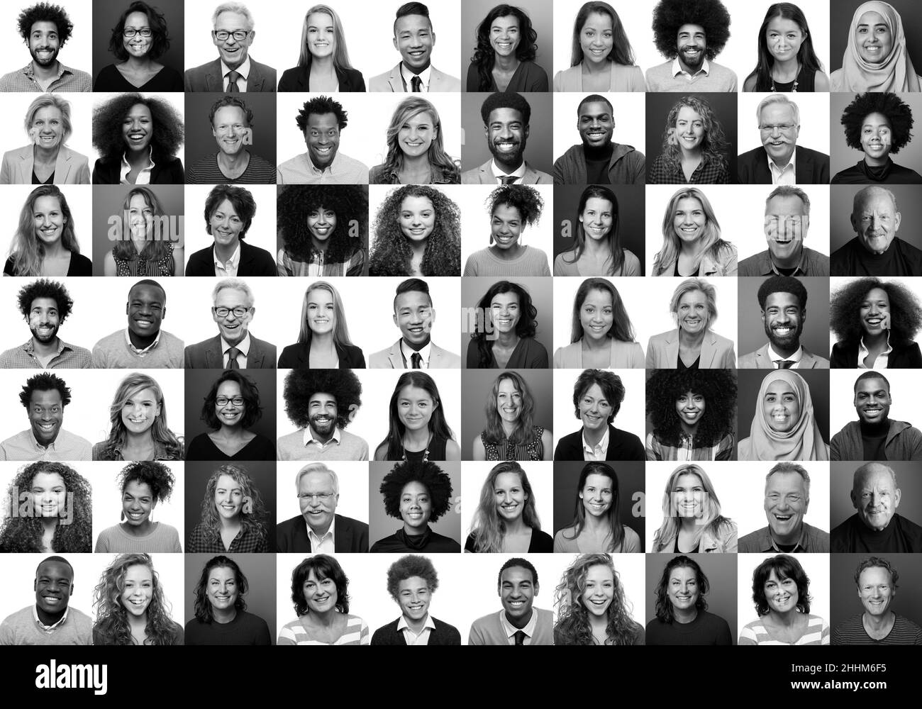 Group of people in a collage Stock Photo - Alamy
