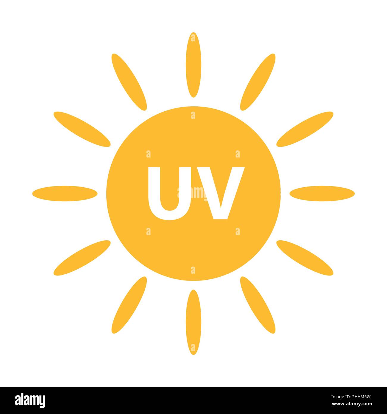 UV radiation icon vector solar ultraviolet light symbol for graphic ...