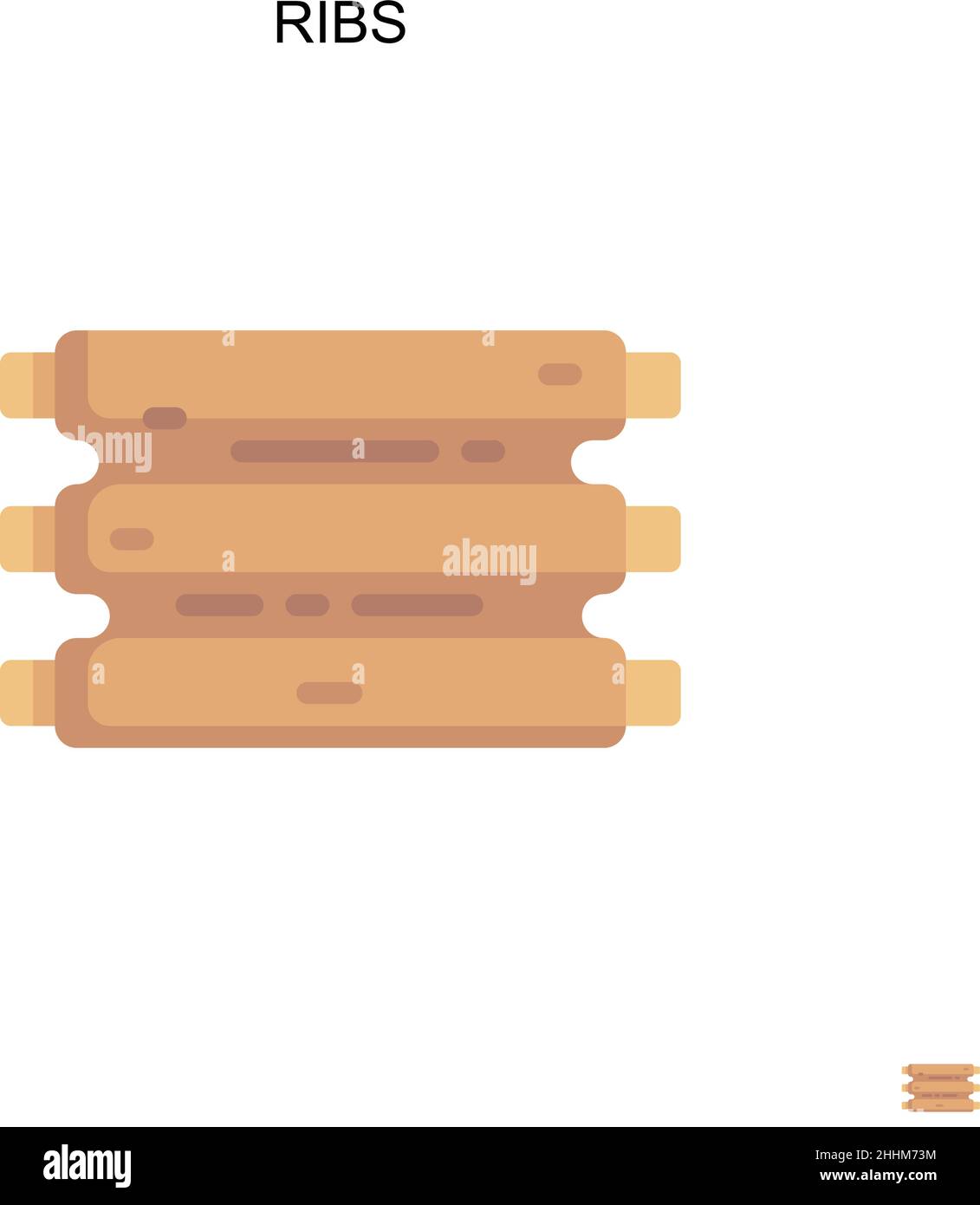 Ribs Simple vector icon.Perfect color modern pictogram on editable ...