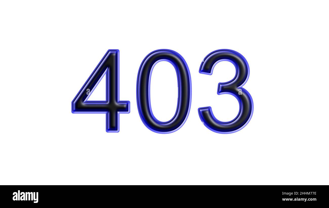 blue 403 number 3d effect white background Stock Photo - Alamy