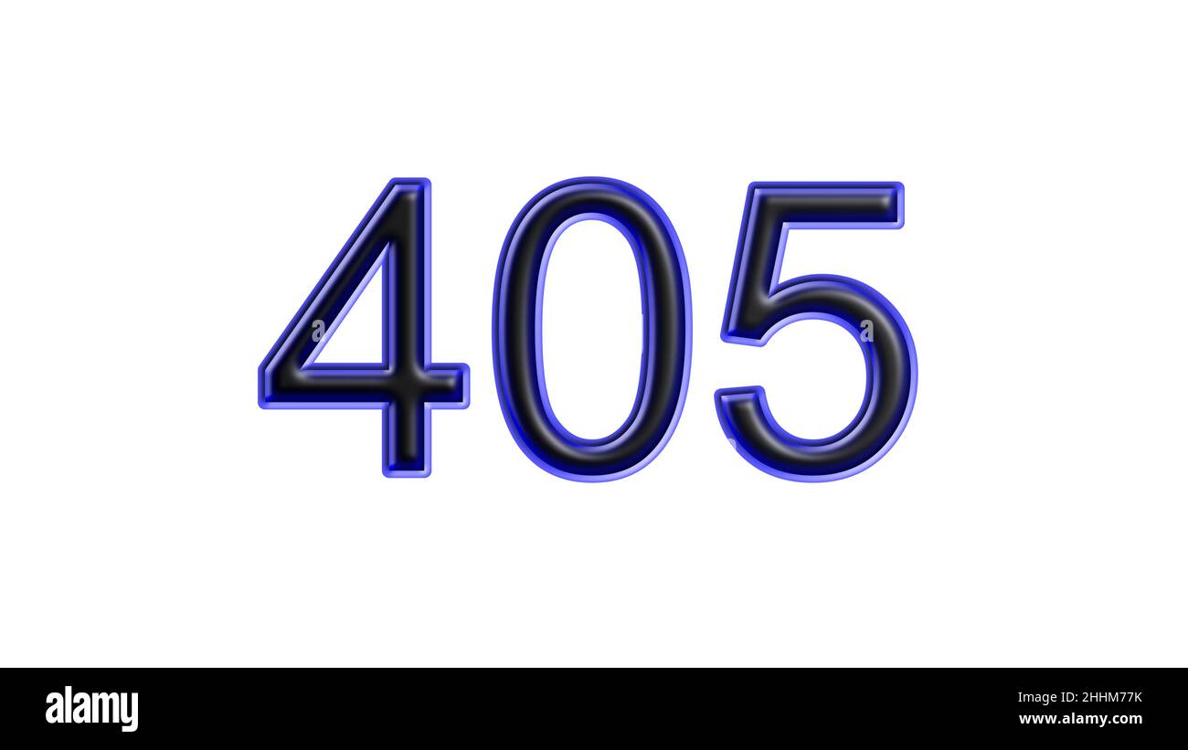 blue 405 number 3d effect white background Stock Photo - Alamy