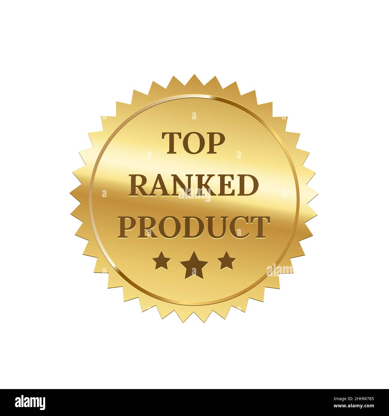 Gold seal for top ranked product vector illustration. Golden medal for ...