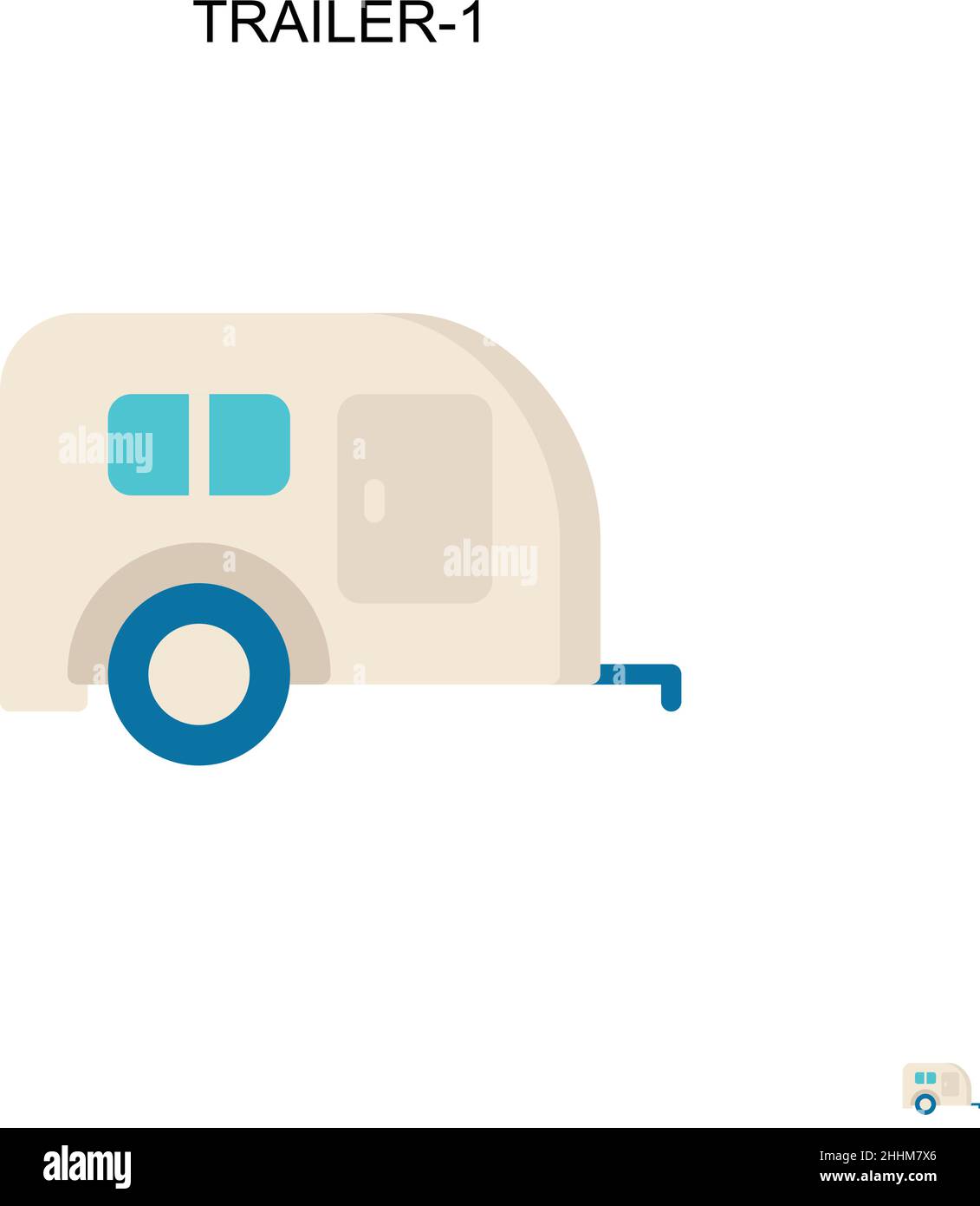 Trailer-1 Simple vector icon.Perfect color modern pictogram on editable ...