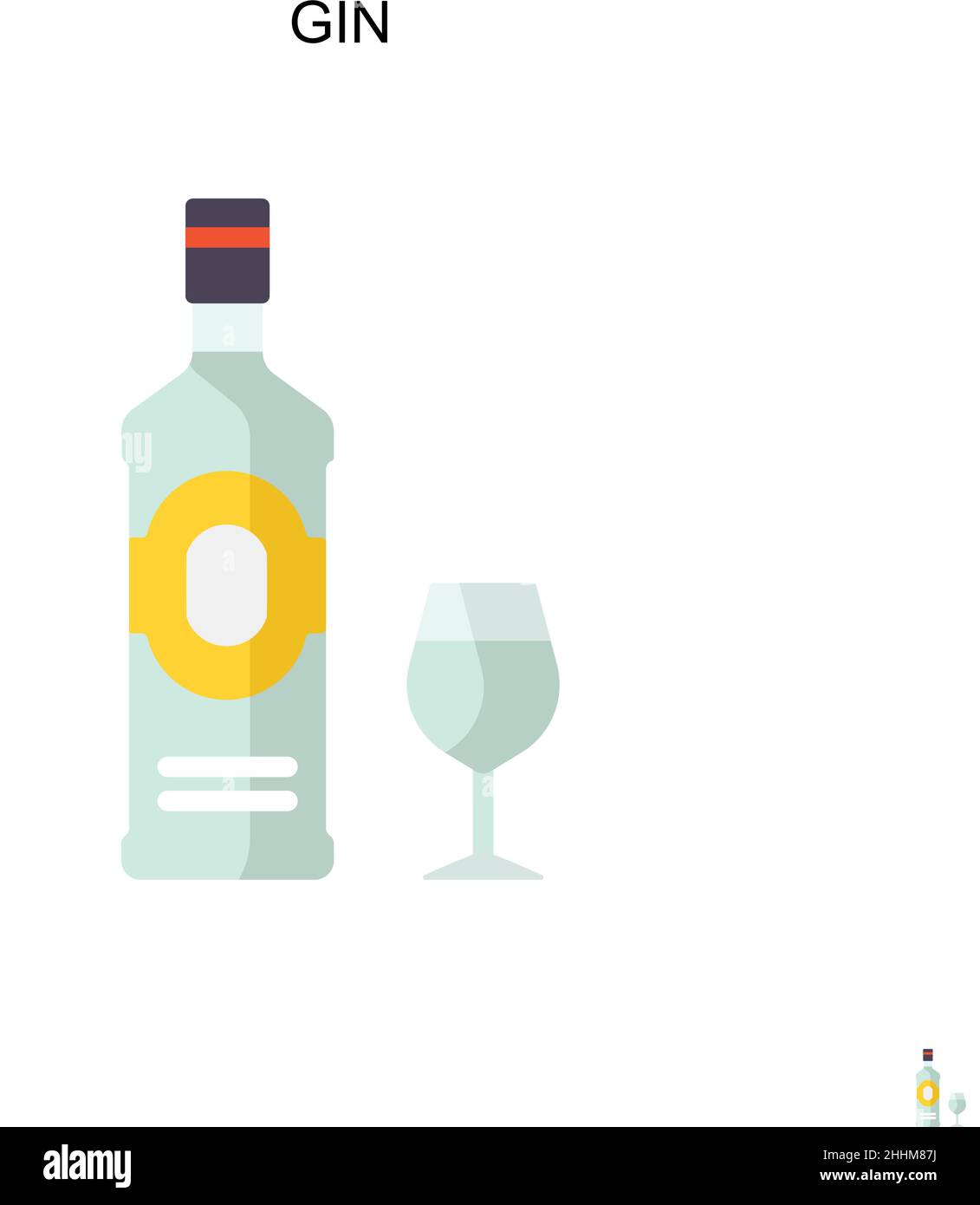 Gin Simple vector icon.Perfect color modern pictogram on editable ...