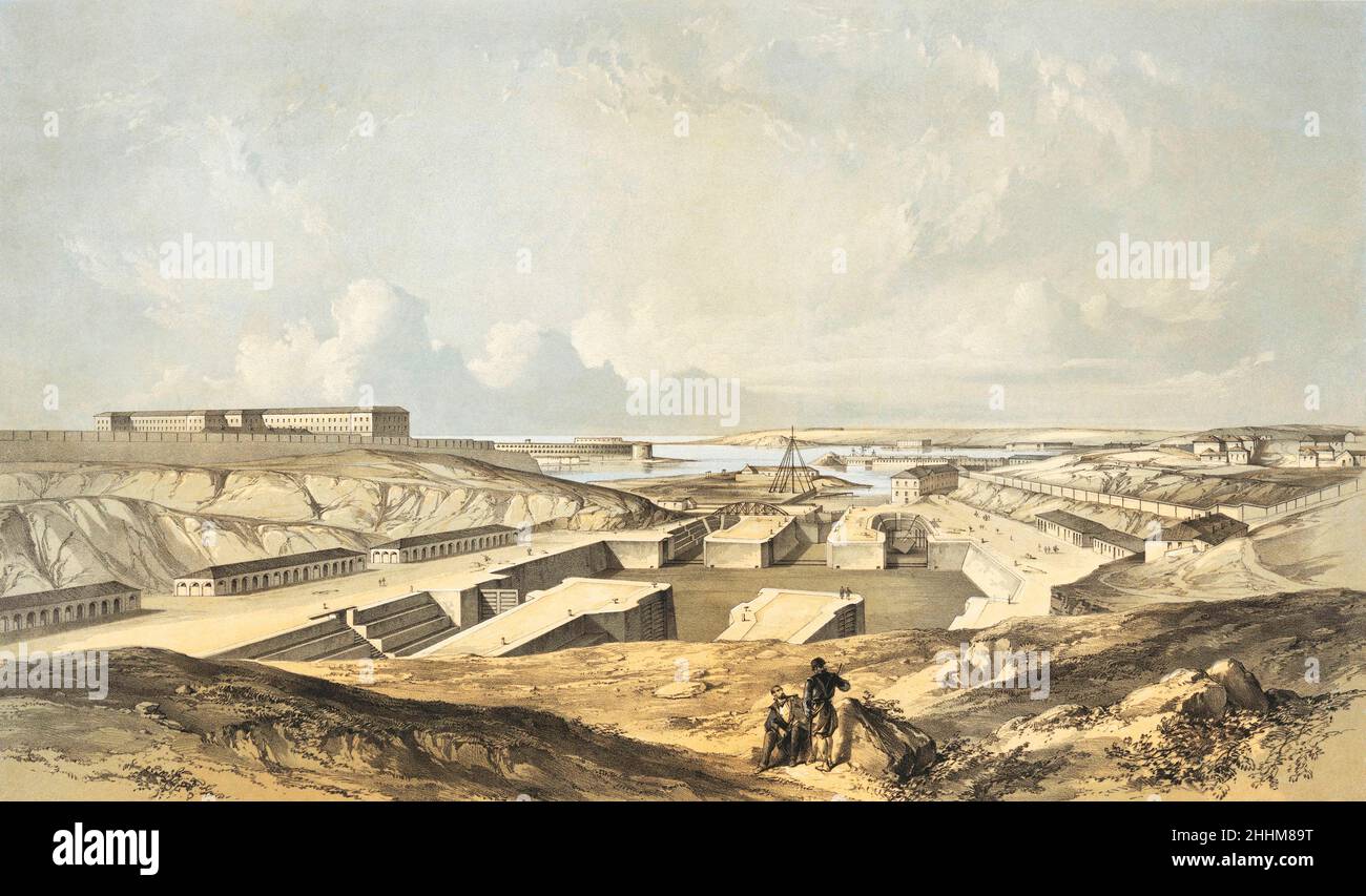 The docks and port of Sevastopol in 1855 during the Crimean War, 1853 ...
