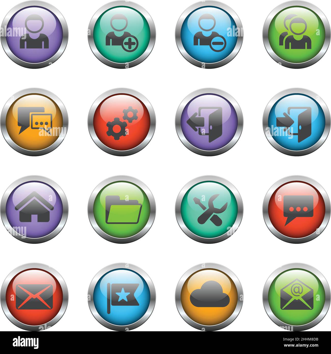 account vector icons on color glass buttons Stock Vector Image & Art ...