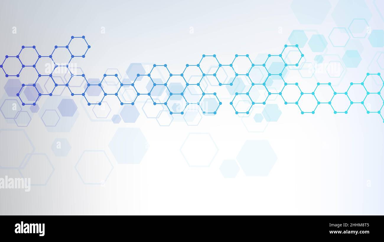 Science Network Pattern Connecting Lines And Dots Technology Hexagons