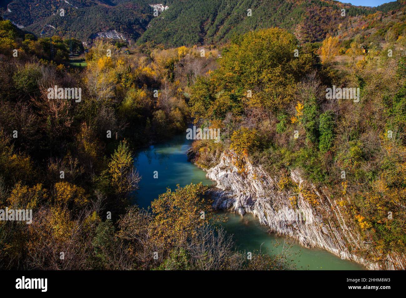 Natural reserve of the Furlo gorge in the Marche region, Italy Stock ...