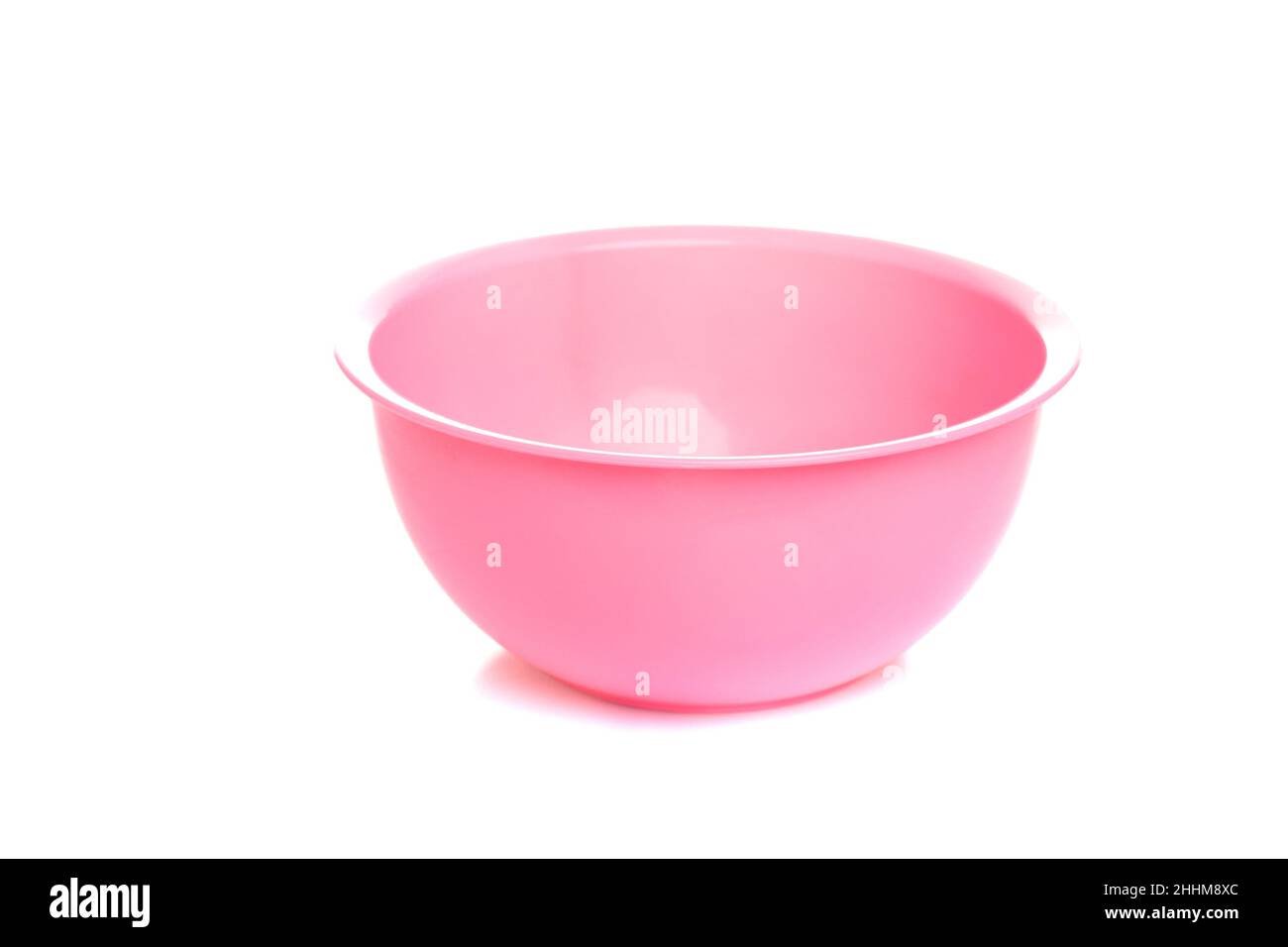 plastic light pink bowl empty on white isolated background Stock Photo ...