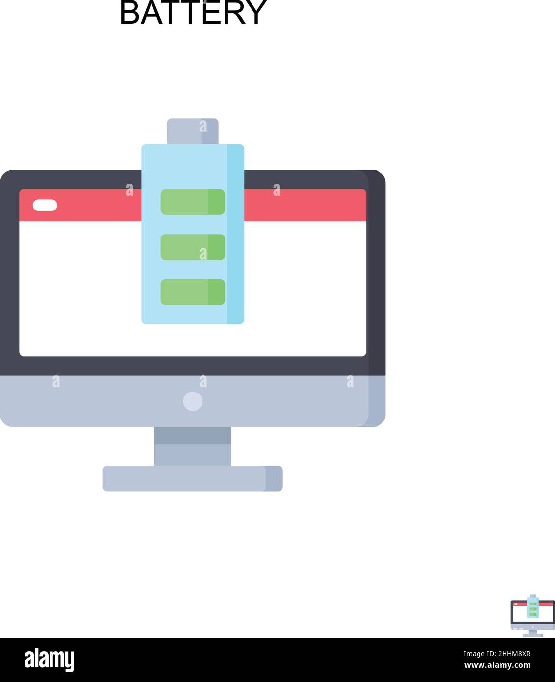 Battery Simple vector icon.Perfect color modern pictogram on editable ...