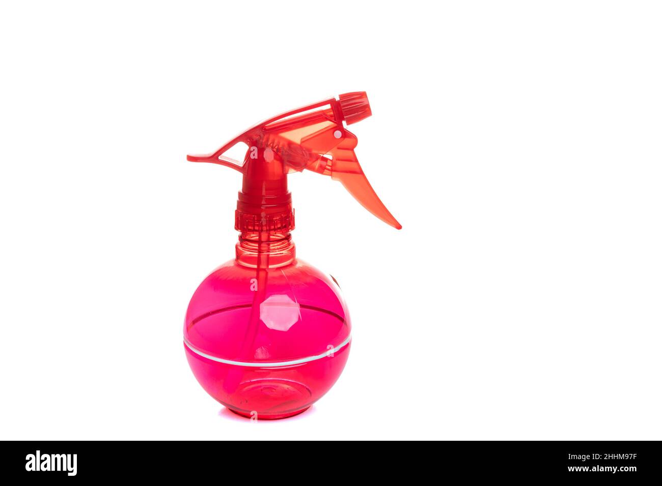 red plastic spray bottle sprayer on white background Stock Photo - Alamy