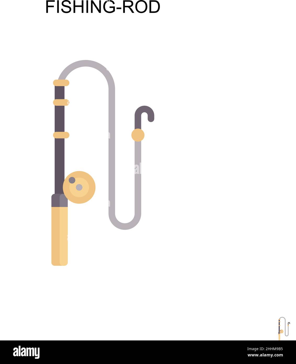 Fishing-rod Simple vector icon.Perfect color modern pictogram on ...