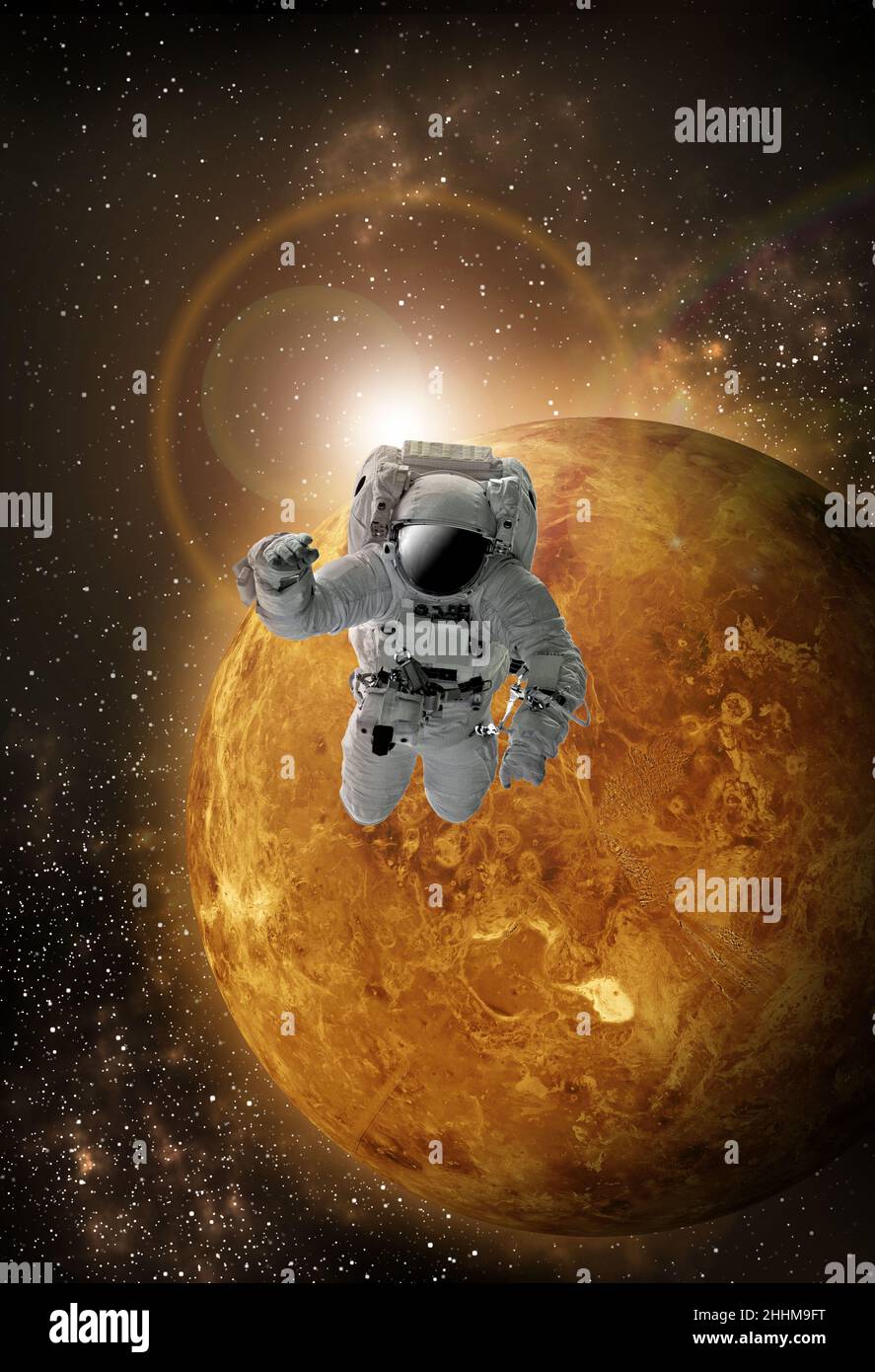 Astronaut floating above earth hi-res stock photography and images - Alamy