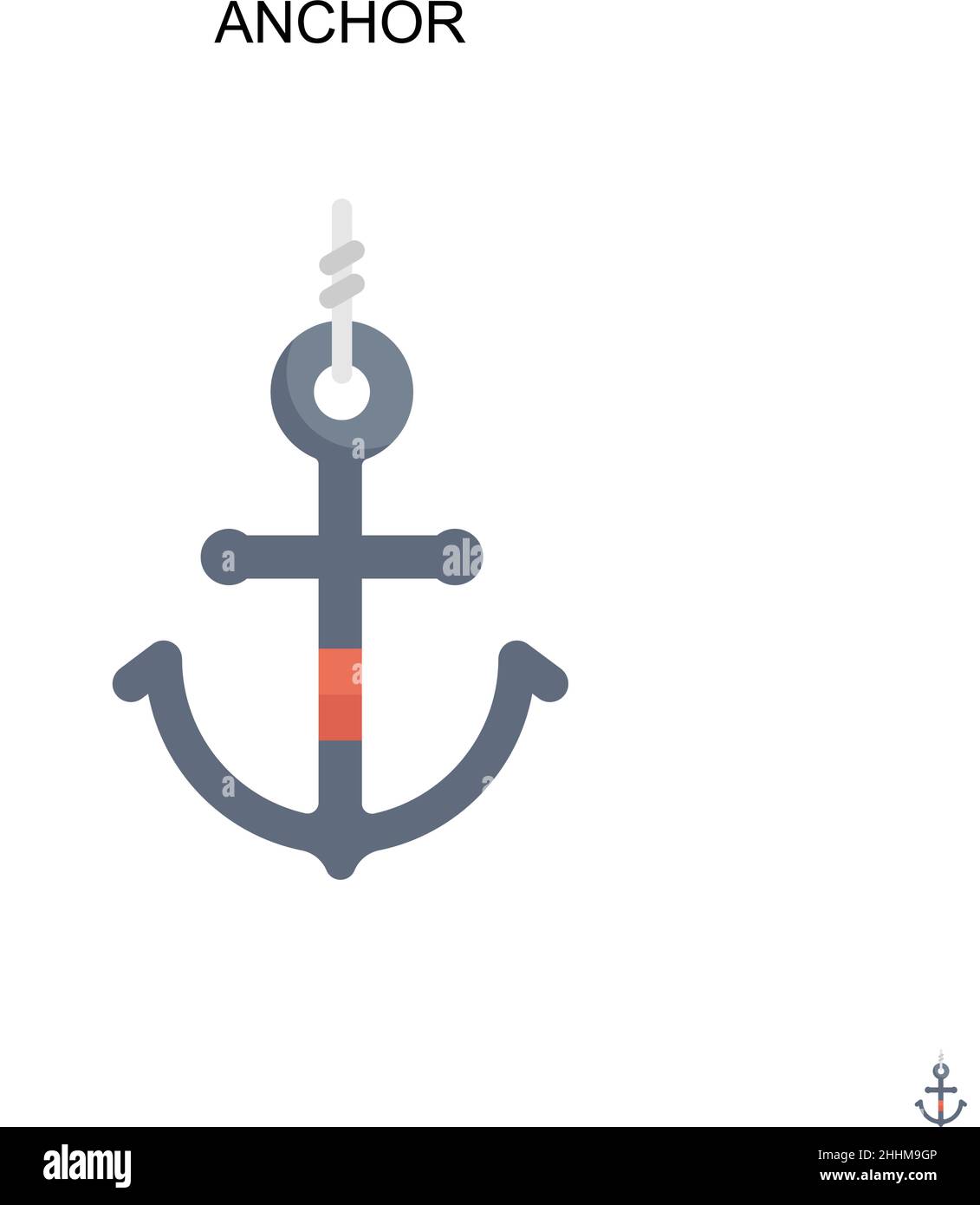 Anchor Simple vector icon.Perfect color modern pictogram on editable ...