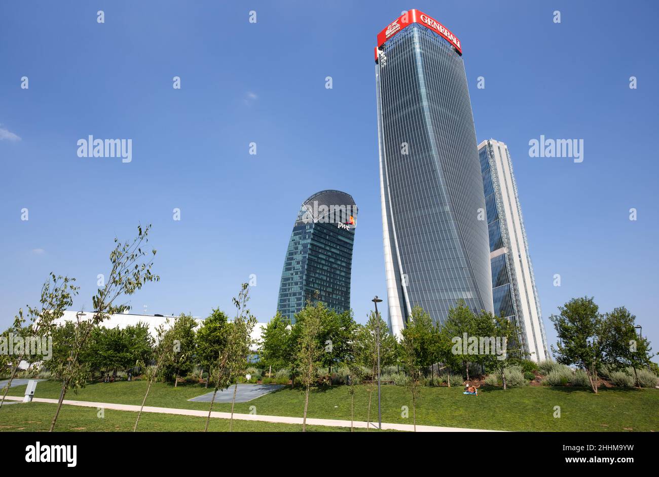 MILAN, ITALY JUNE 15, 2021 - "Tre Torri" complex buildings in City Life ...