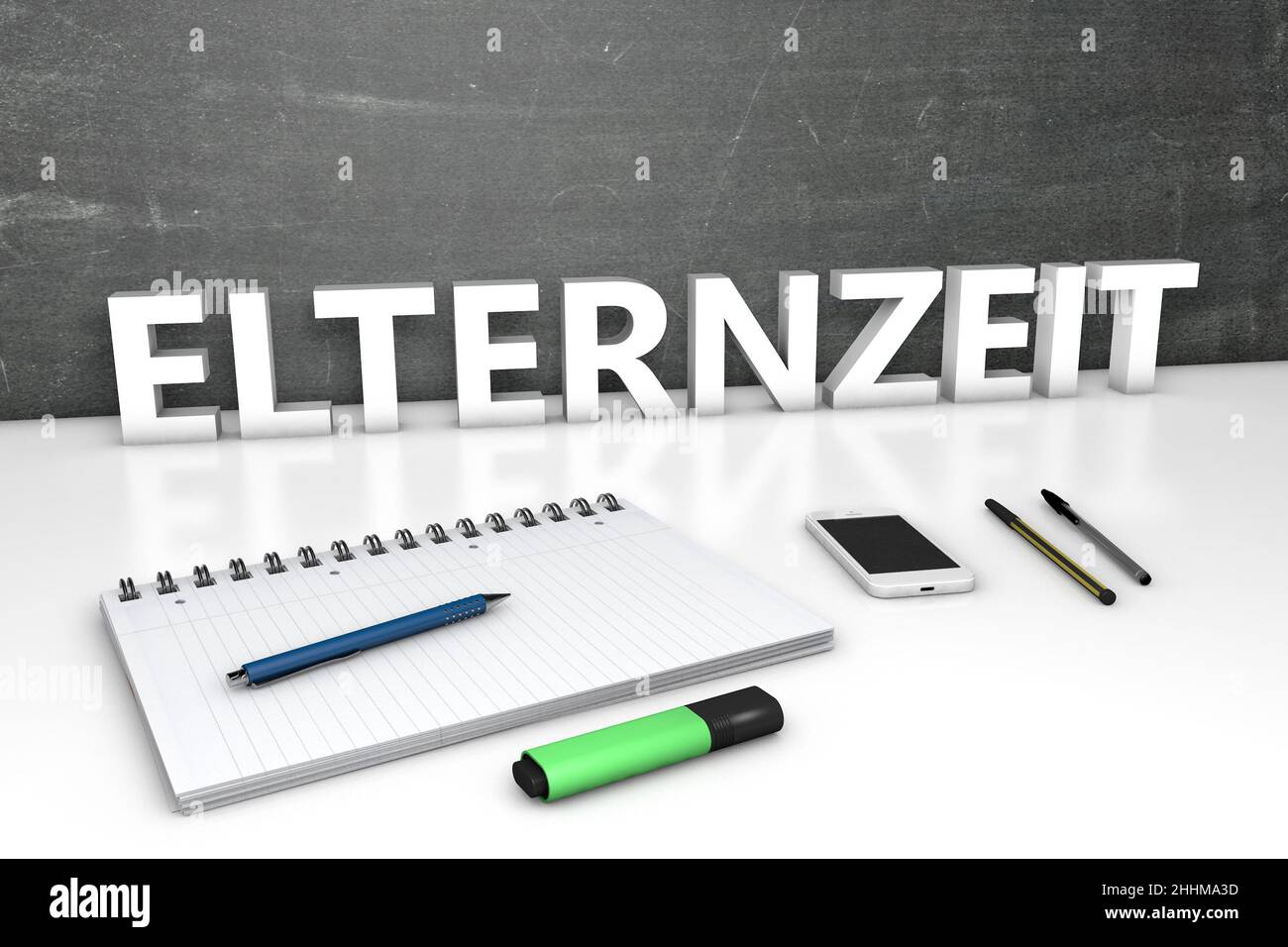 Elternzeit - german word for parental leave - text concept with ...