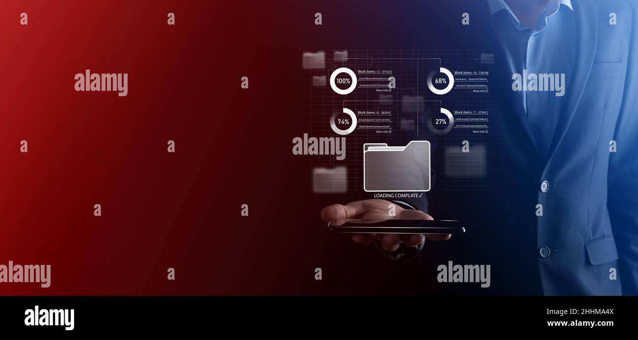 Business developer hand using board framework on virtual modern ...