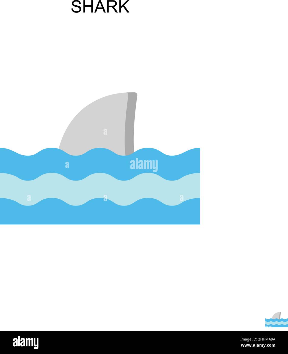 Shark Simple vector icon.Perfect color modern pictogram on editable ...