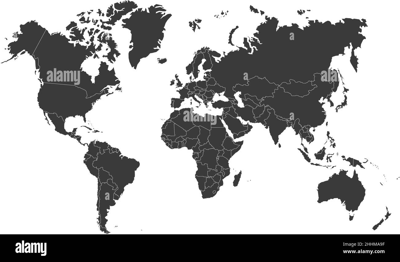 World map vector image isolated on white background Stock Vector Image ...
