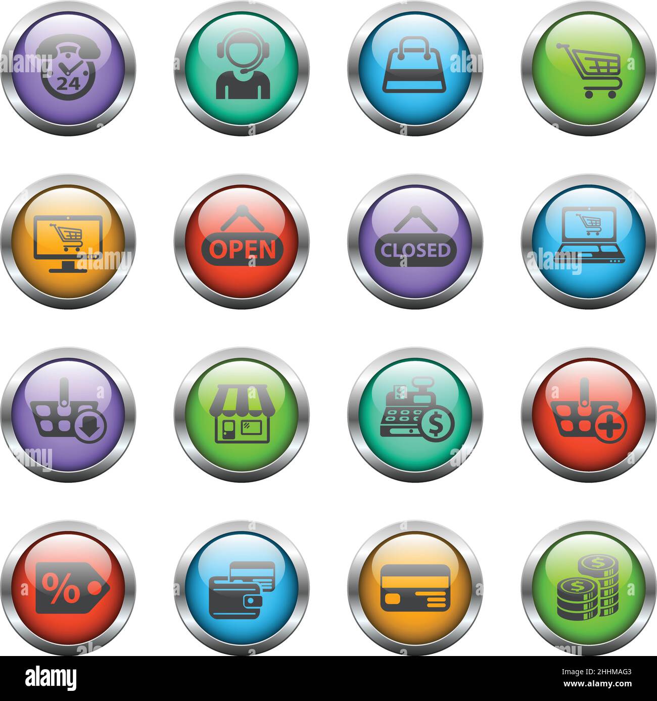 shopping icon set Stock Vector Image & Art - Alamy