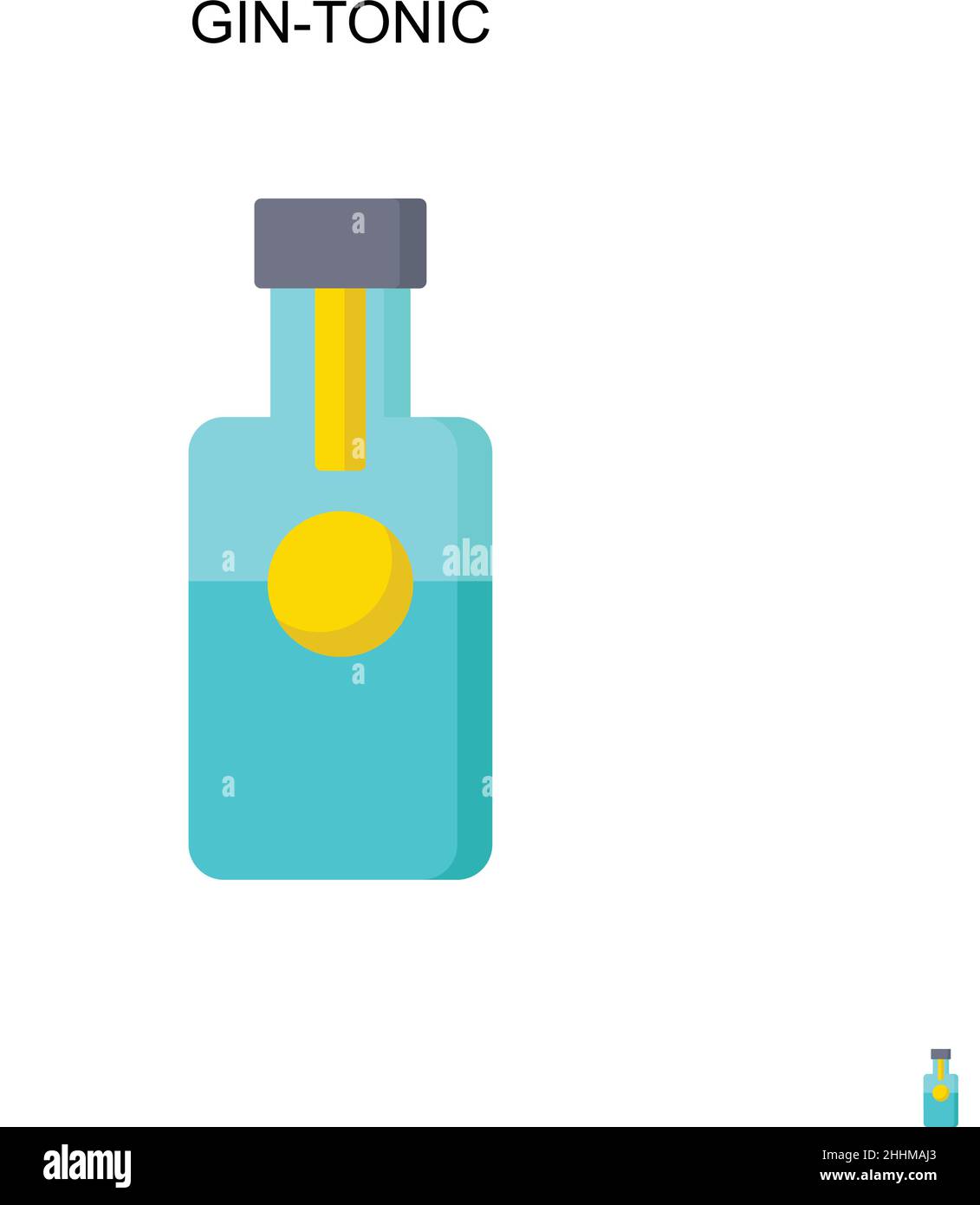 Gin-tonic Simple vector icon.Perfect color modern pictogram on editable ...