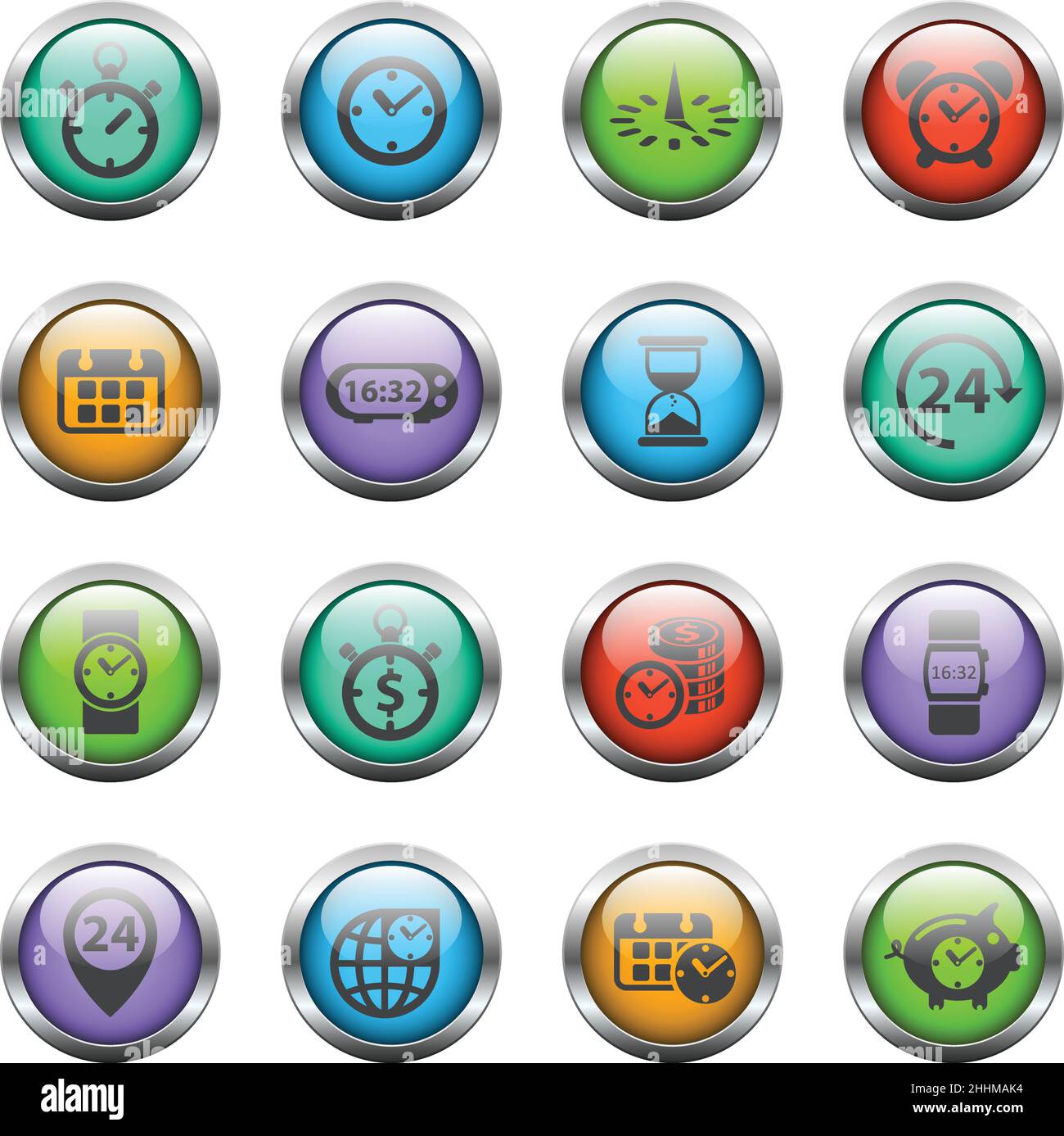 time icon set Stock Vector Image & Art - Alamy