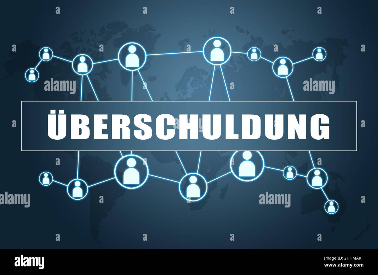 Überschuldung - german word for over indebtedness - text concept on ...