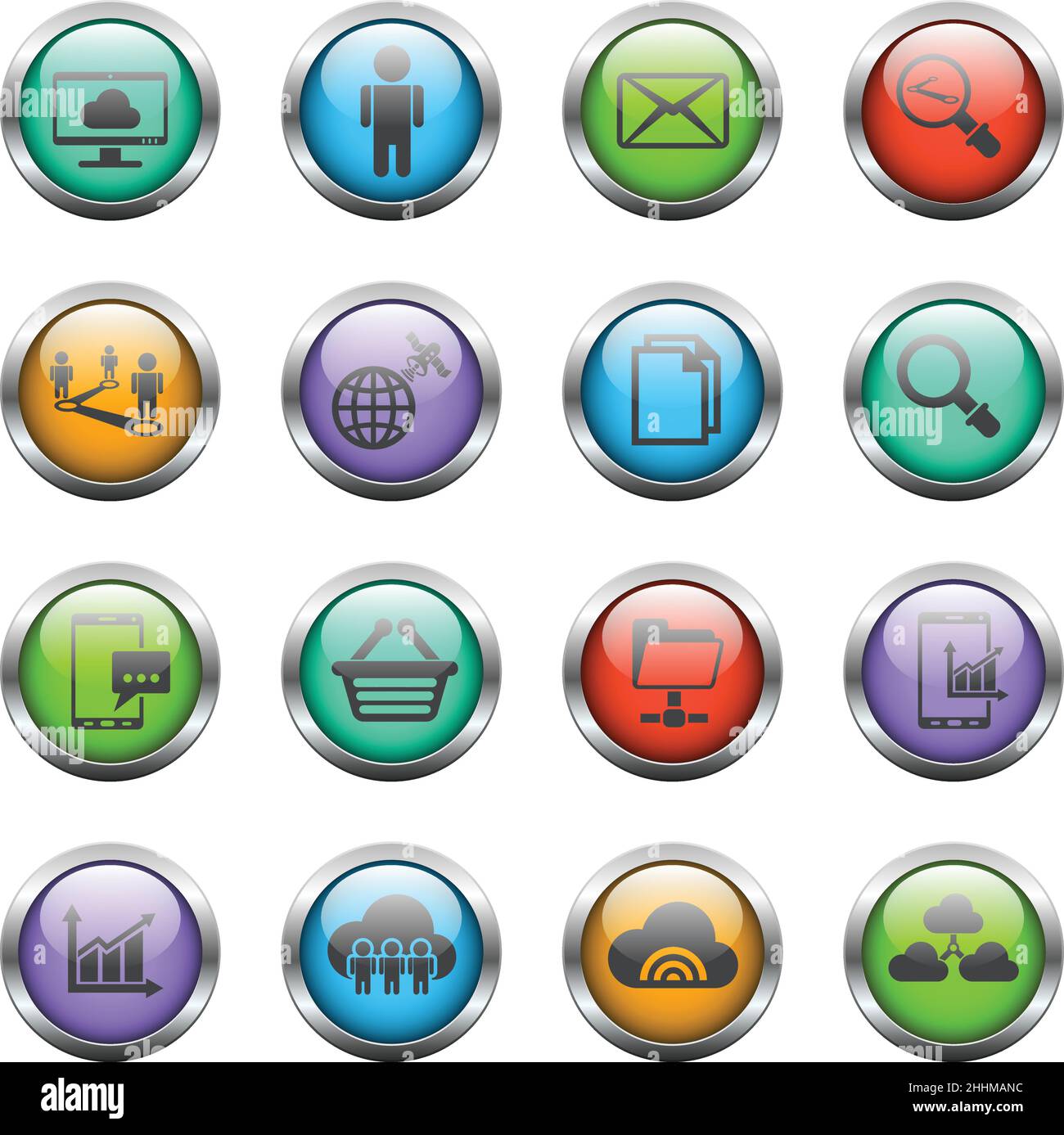 social network icon set Stock Vector Image & Art - Alamy