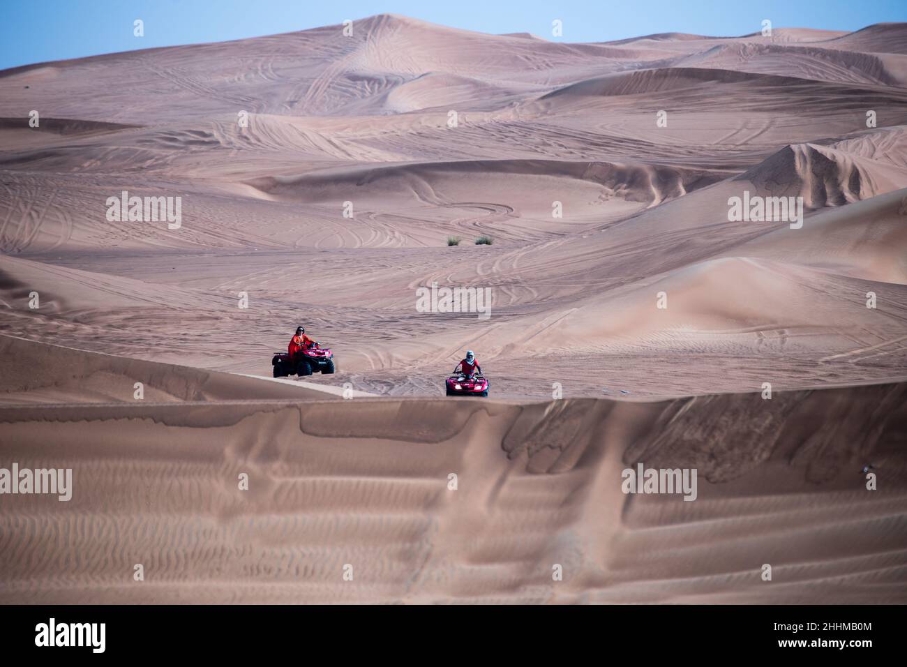 ATV Riding and Dune Bashing on a Desert Safari in Dubai, UAE Stock ...