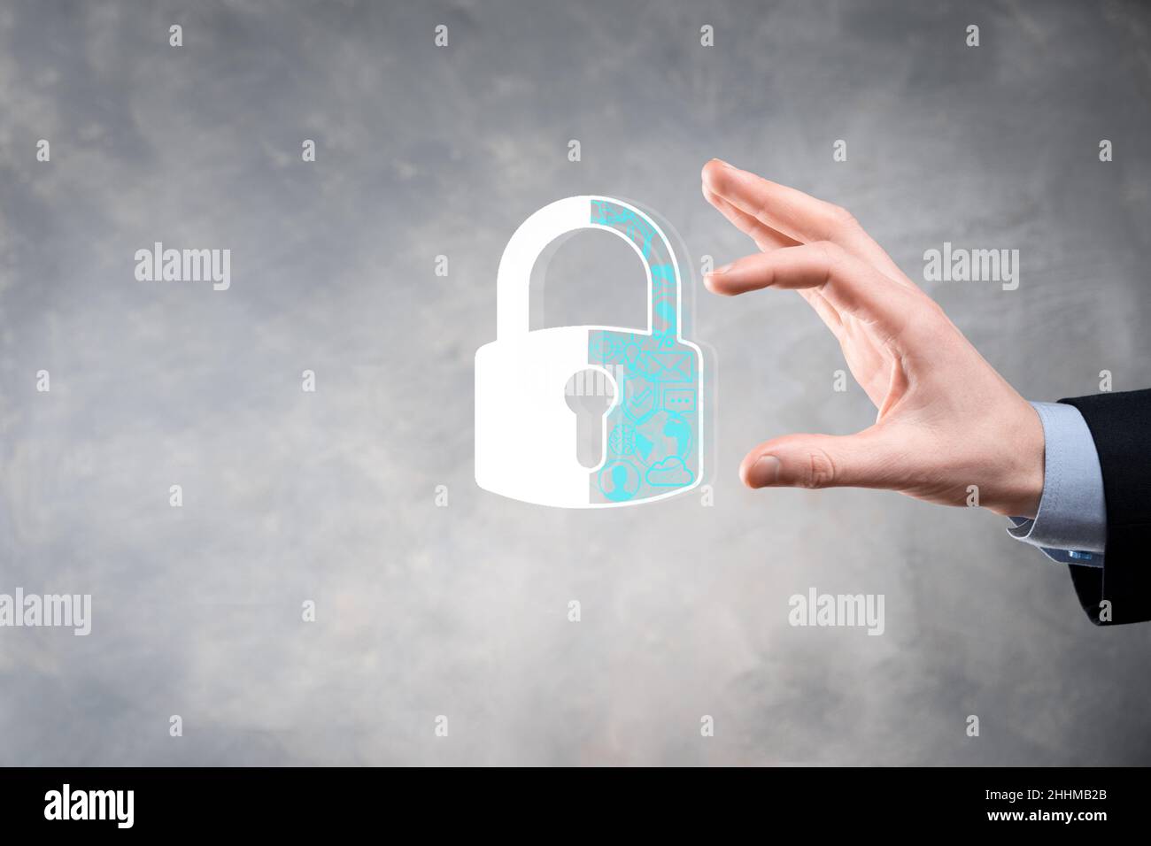 Cyber Security Network Padlock Icon And Internet Technology Networking