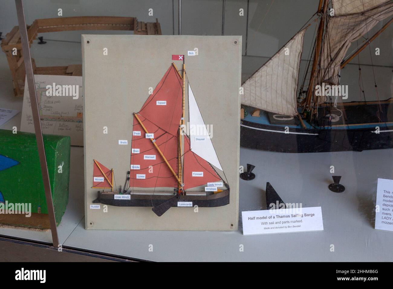 Diagram model of parts of a Thames Sailing Barge, Ipswich, Suffolk ...