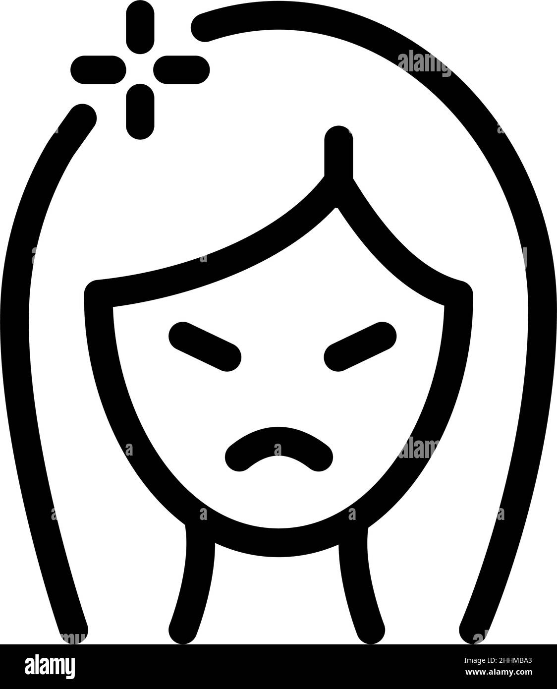 Angry women person outline icon isolated on white background. Vector ...